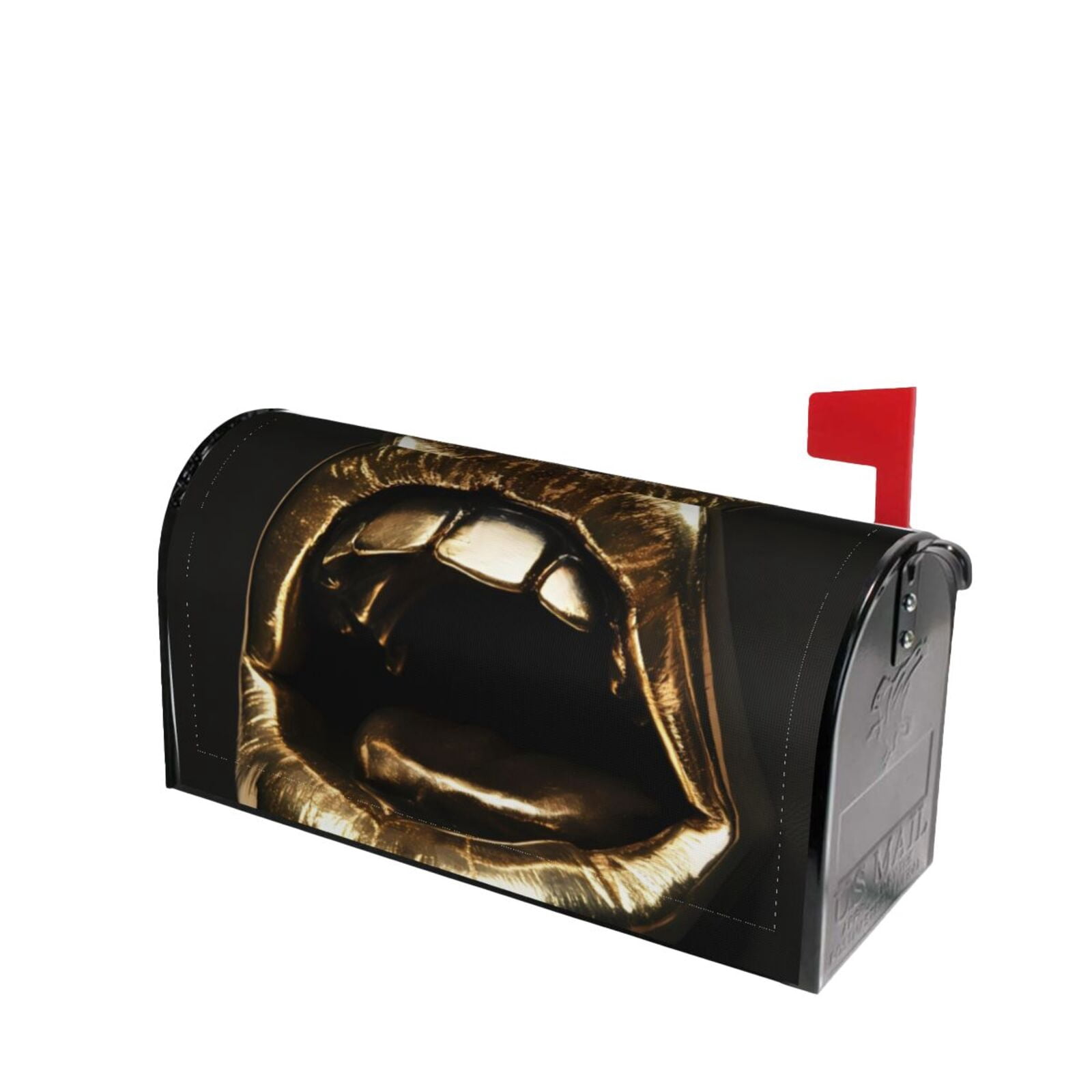 Fotbe Golden Lips Modern Sculpture Mailbox Covers Post Letter Box Cover ...
