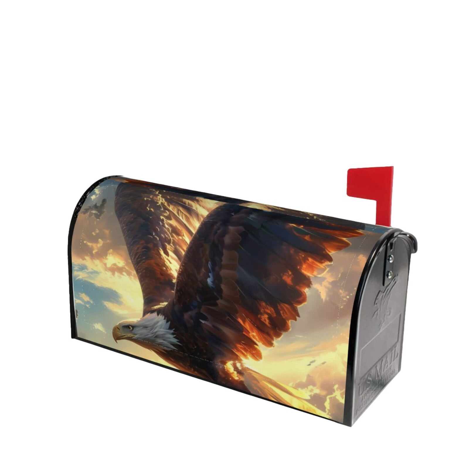 Fotbe Golden Sky Bald Eagle Mailbox Covers Post Letter Box Cover Garden ...