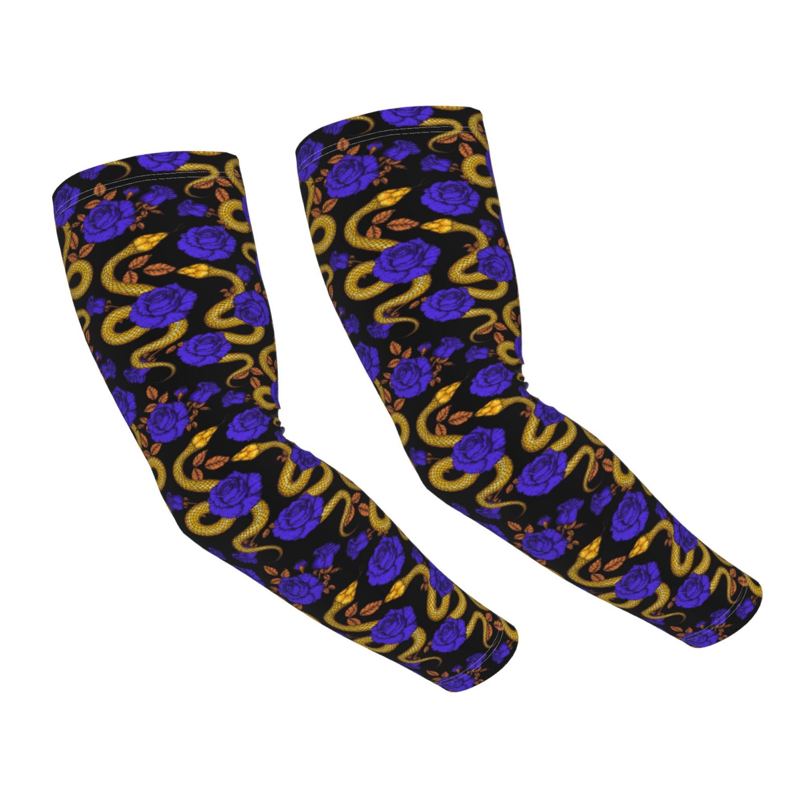 Fotbe Golden Snake And Purple Rose UV Sun Protection Arm Sleeves ...