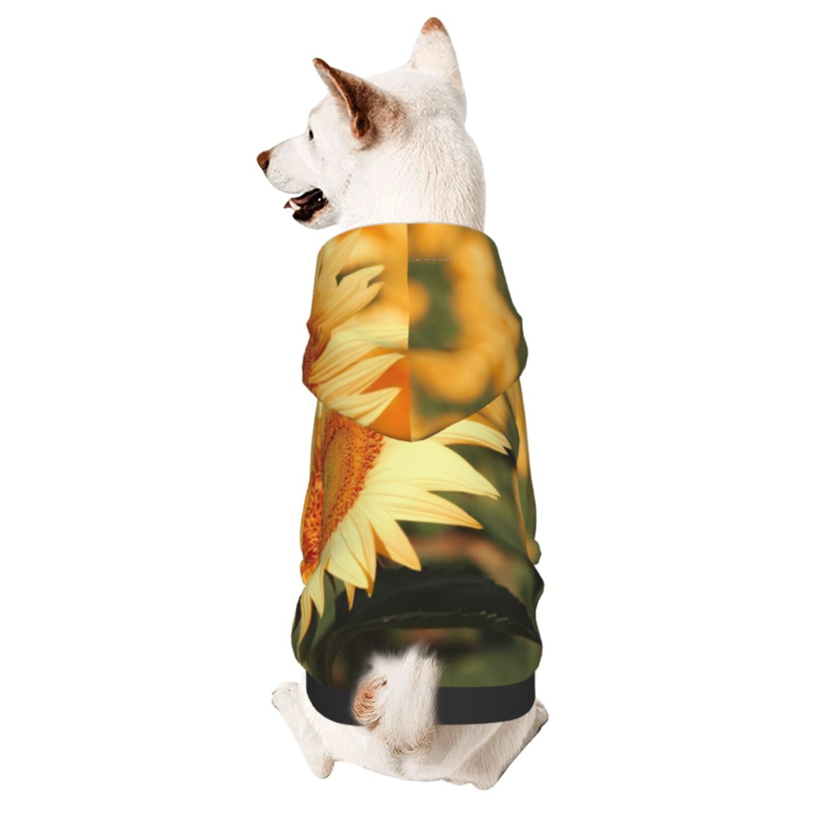 Fotbe Golden Sunflower In Field Print Small Dog Sweater Hoodies Pet ...