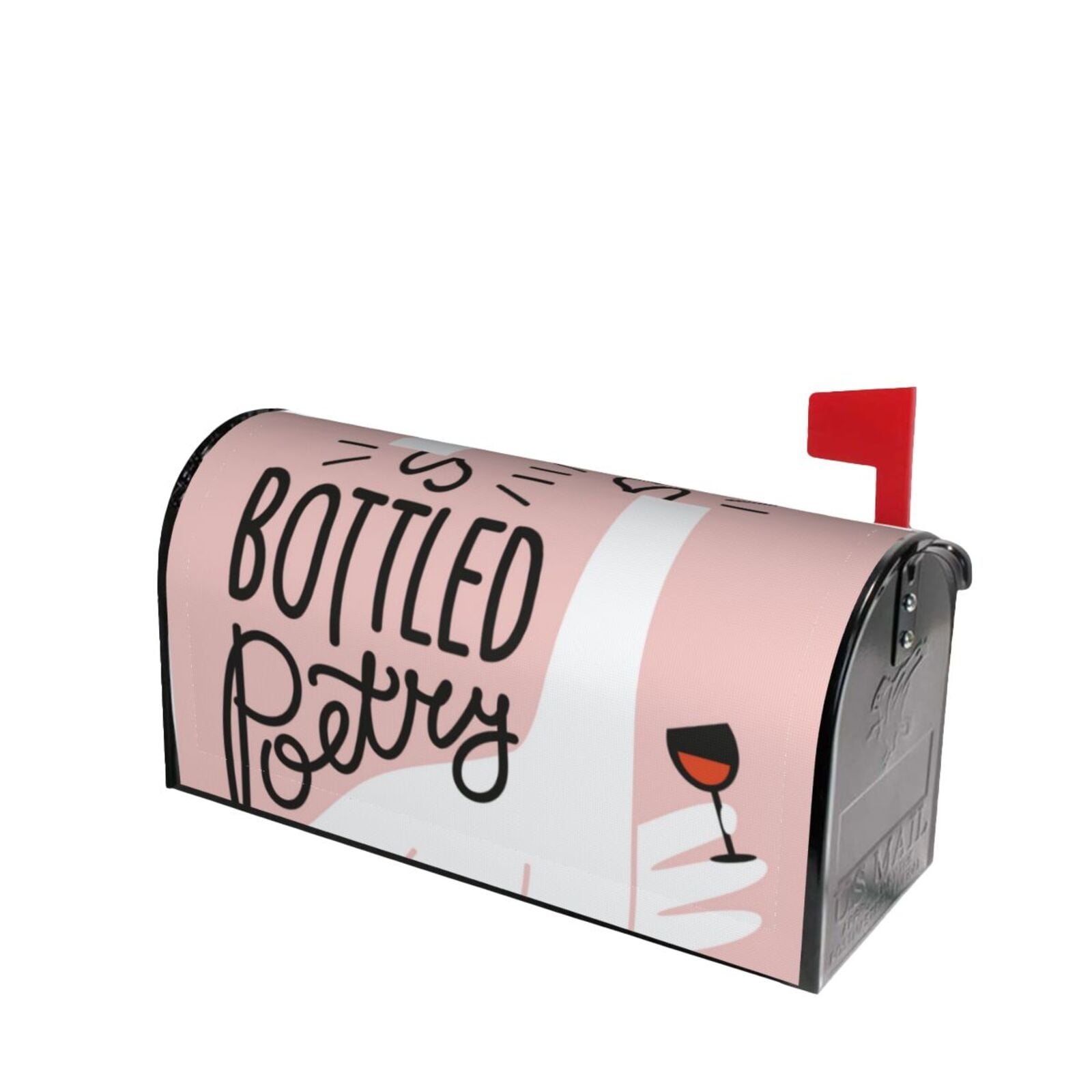 Fotbe Goose Holding Wineglass with Red Wine Mailbox Covers Post Letter ...