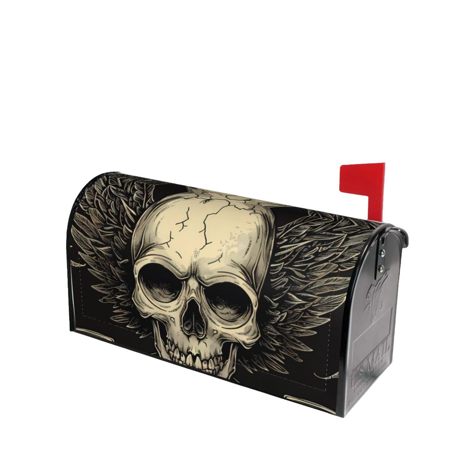 Fotbe Gothic Winged Skull Mailbox Covers Post Letter Box Cover Garden ...