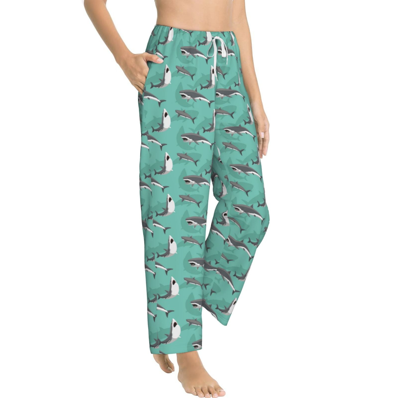 Fotbe Great White Shark Women's Pajama Pants,Sleepwear Pants,Pj Bottoms ...