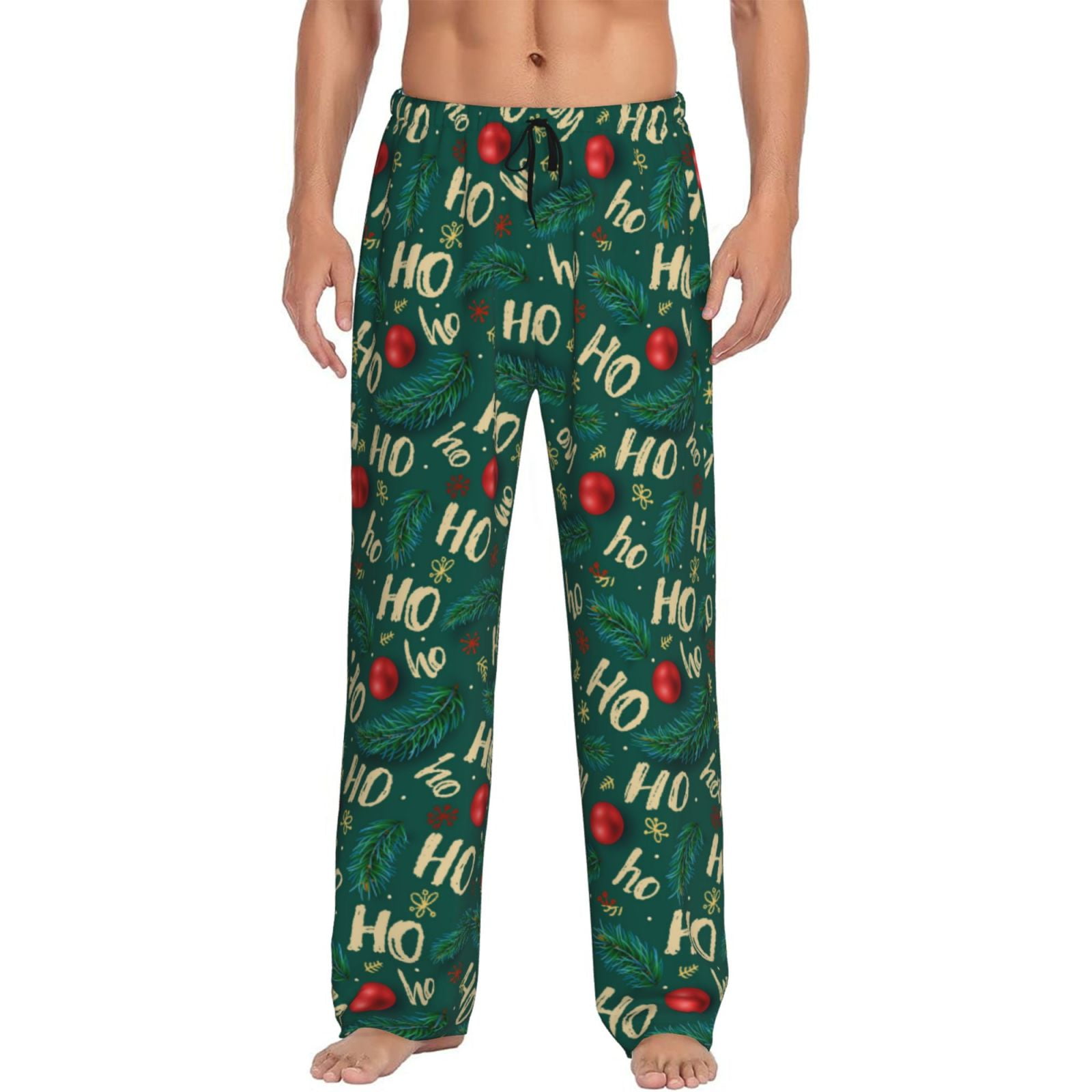 Fotbe Green Background With Ho Men's Pajama Pants,Sleepwear Pants,Pj ...
