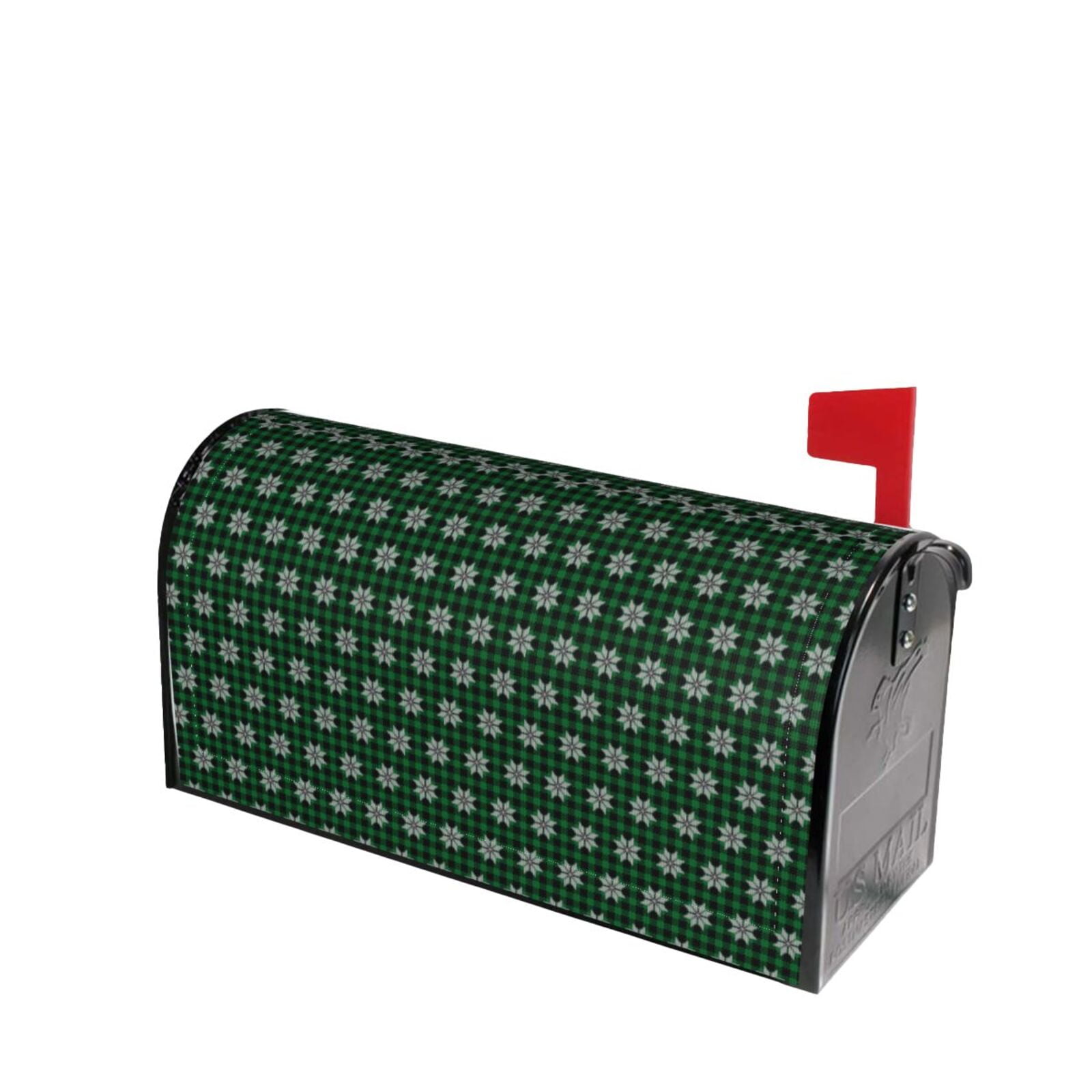 Fotbe Green Buffalo Plaid Merry Christmas Mailbox Covers Post Letter ...