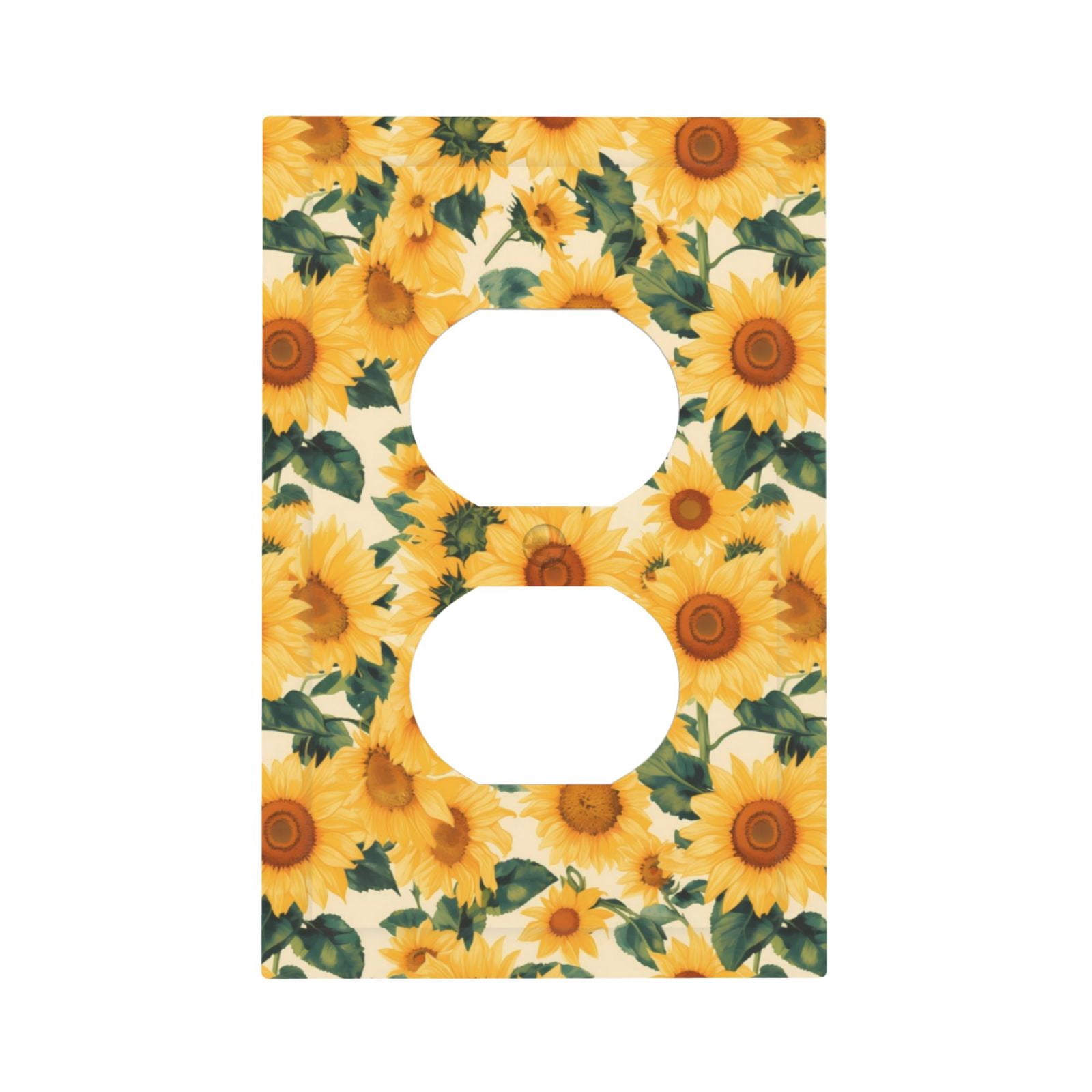 Fotbe Green Leaf Sunflower Print Duplex Receptacle Wall Plate, 1-Gang 5 ...