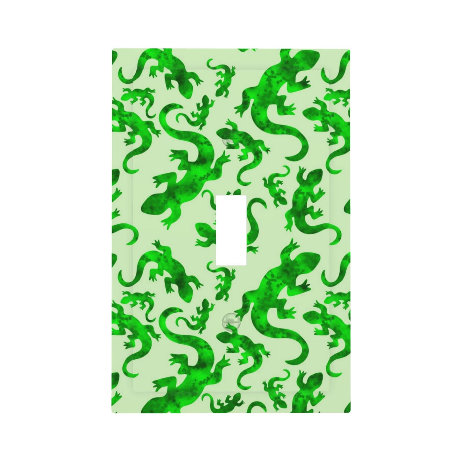Fotbe Green Lizard Print Duplex Receptacle Wall Plate, 1-Gang 5.0" x3.0 ...