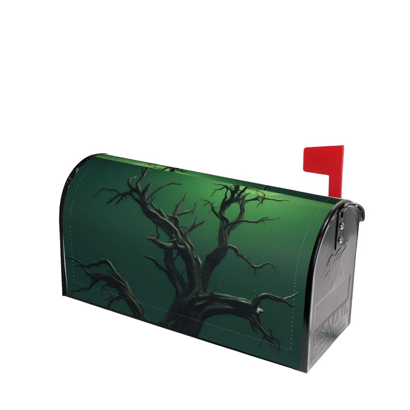 Fotbe Green Night Sky Moon Branches Mailbox Covers Post Letter Box ...