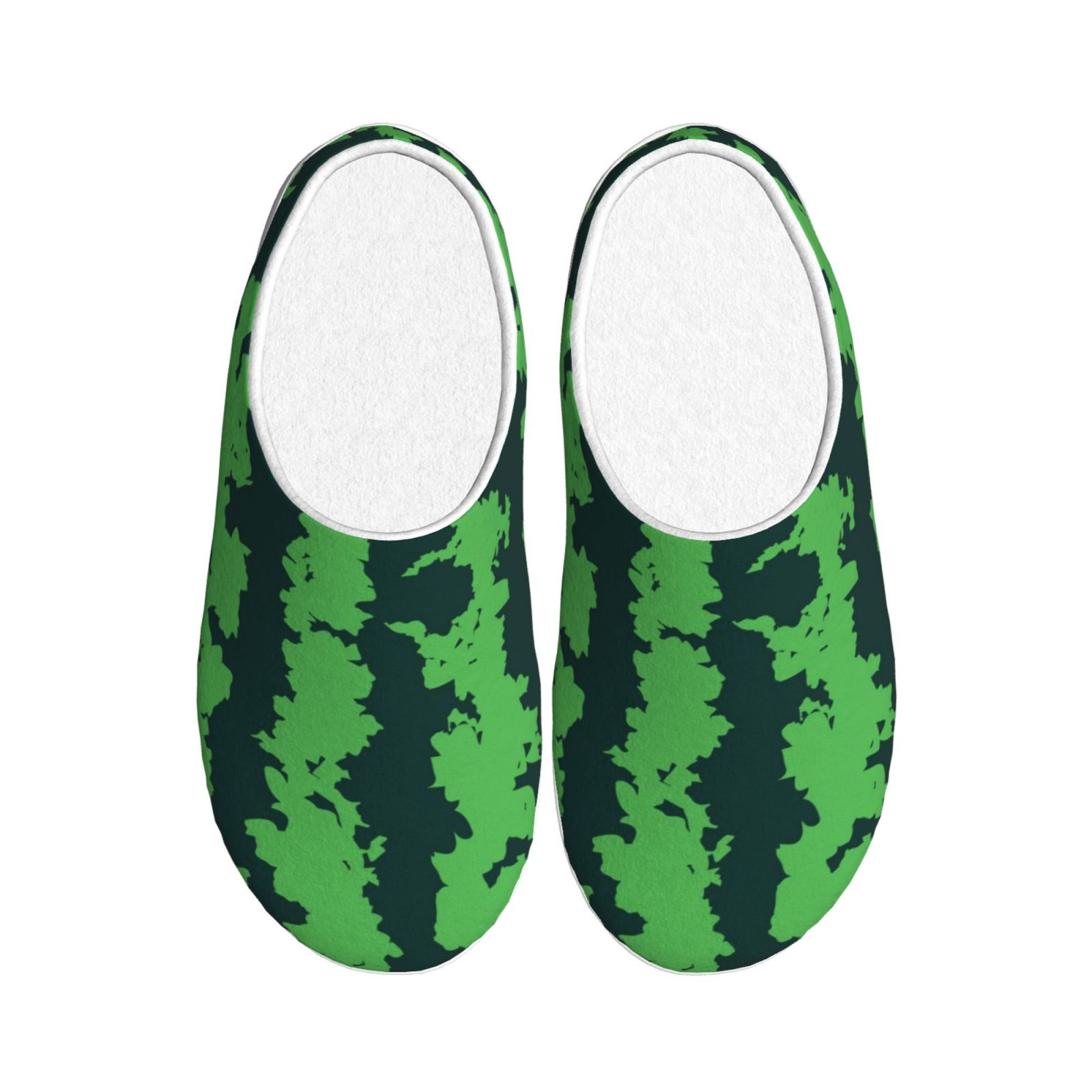 Fotbe Green Stripes Of Watermelon Pattern Women's Fuzzy Curly Fur ...