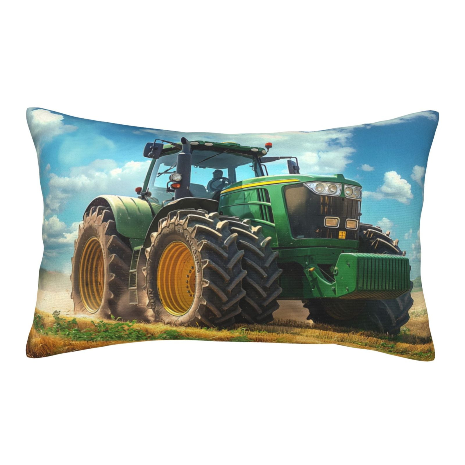 Fotbe Green Tractor Field Pillow Cases - Envelope Closure - Luxury ...
