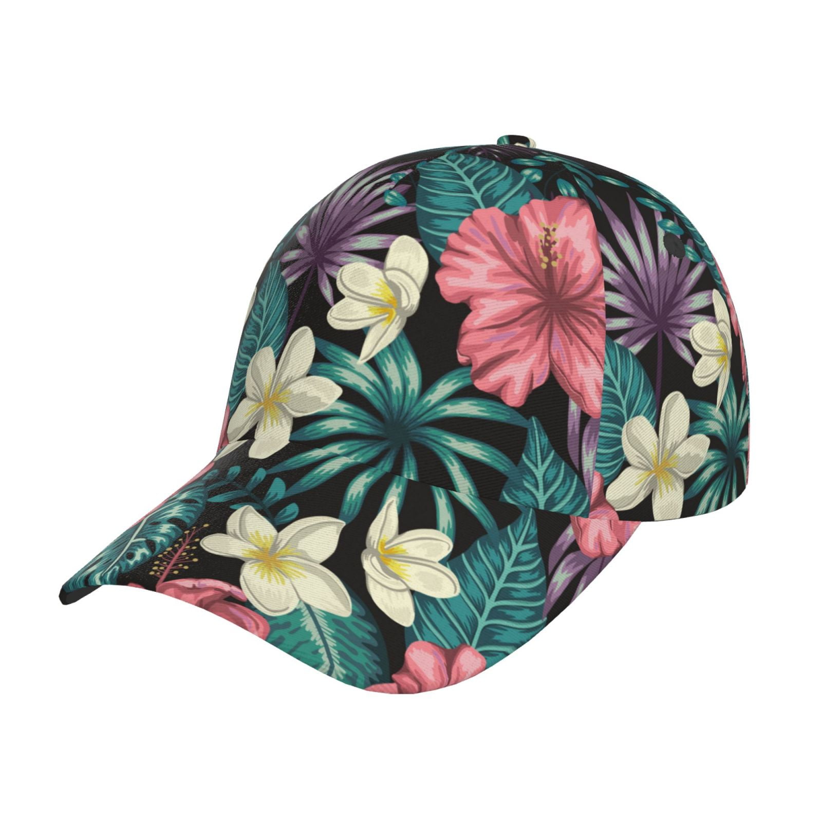 Fotbe Green Tropical Leaves Baseball Cap, Green Tropical Leaves Print ...