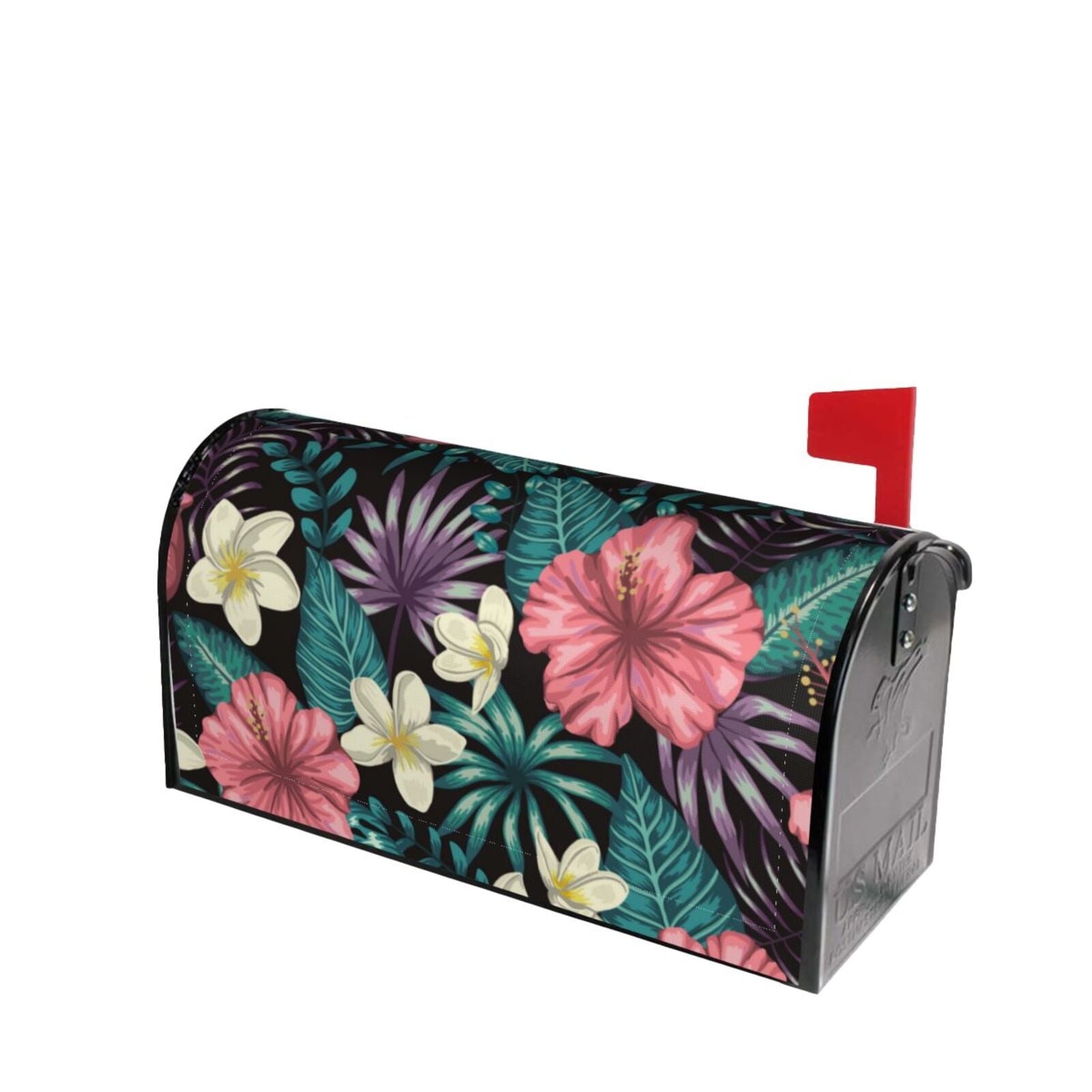 Fotbe Green Tropical Leaves Mailbox Covers Post Letter Box Cover Garden ...