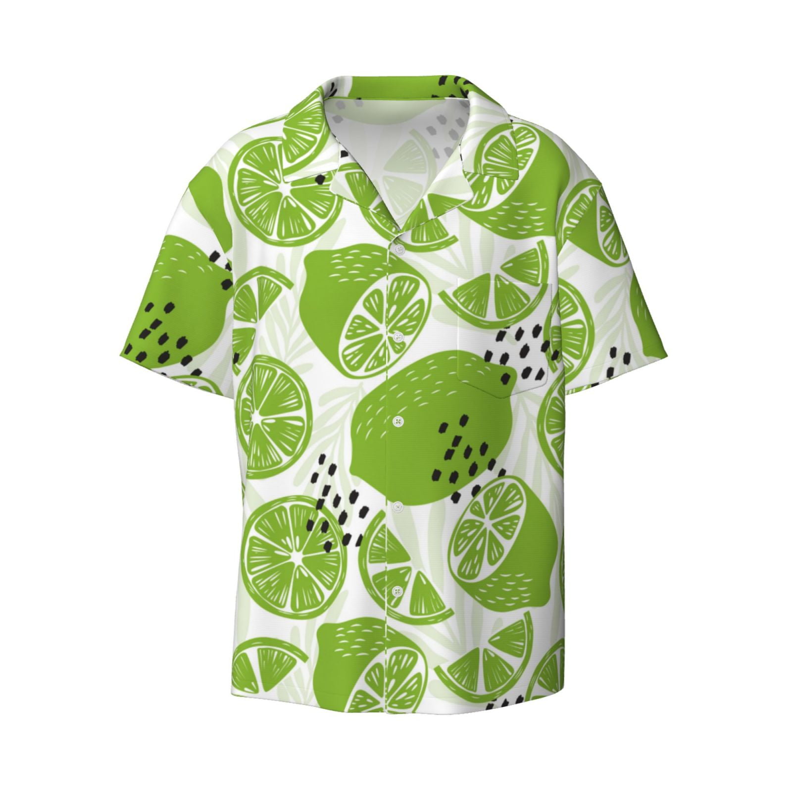Fotbe Green Various Lemons print Short Sleeve Button Down Shirts for ...