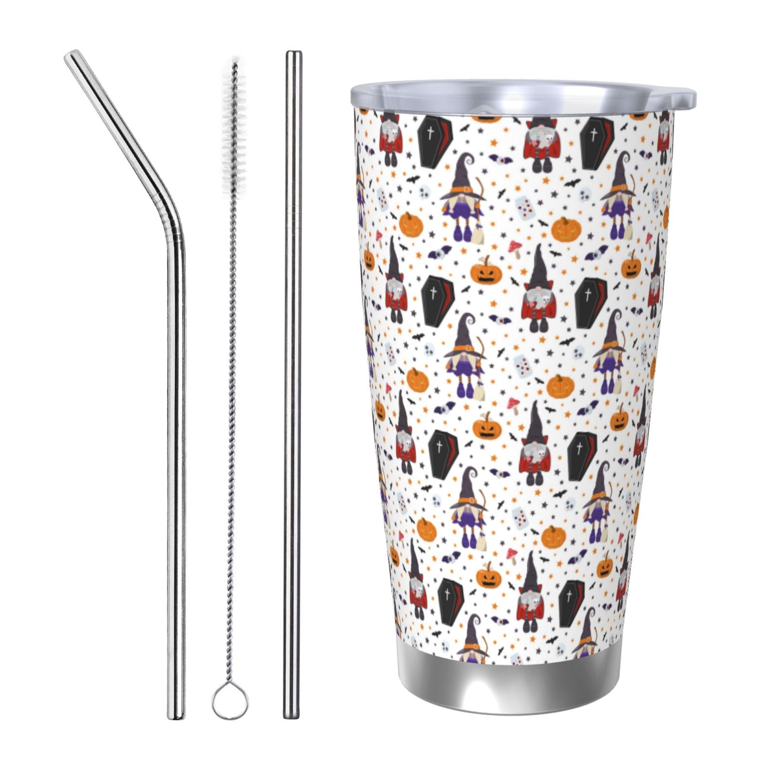 Fotbe Halloween Gnome Pattern 20 oz Tumbler Stainless Steel Vacuum ...