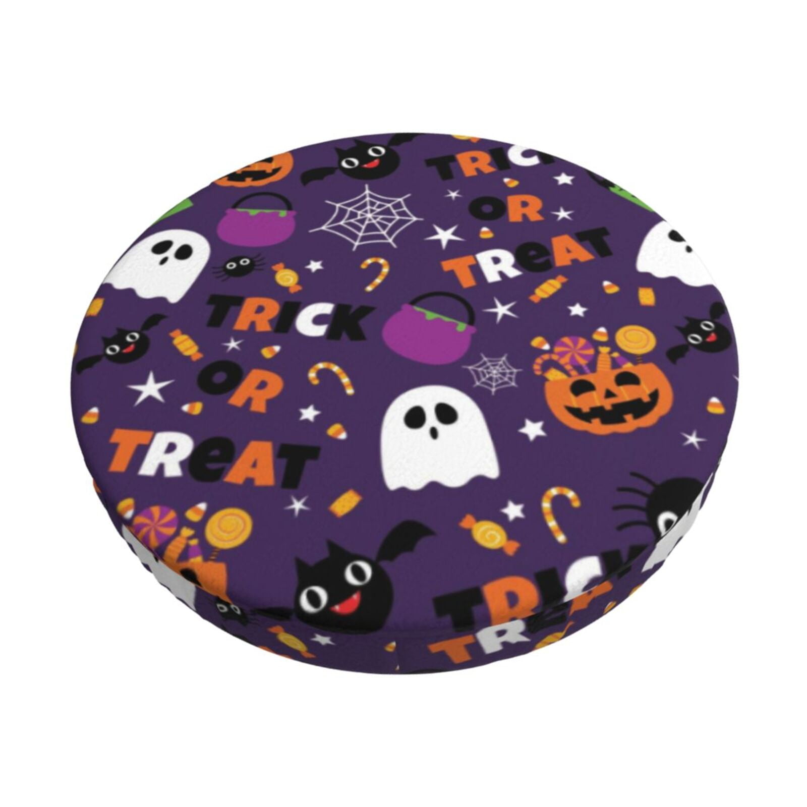 Fotbe Halloween Sweet Candy Stool Covers Round,Waterproof Round Bar ...