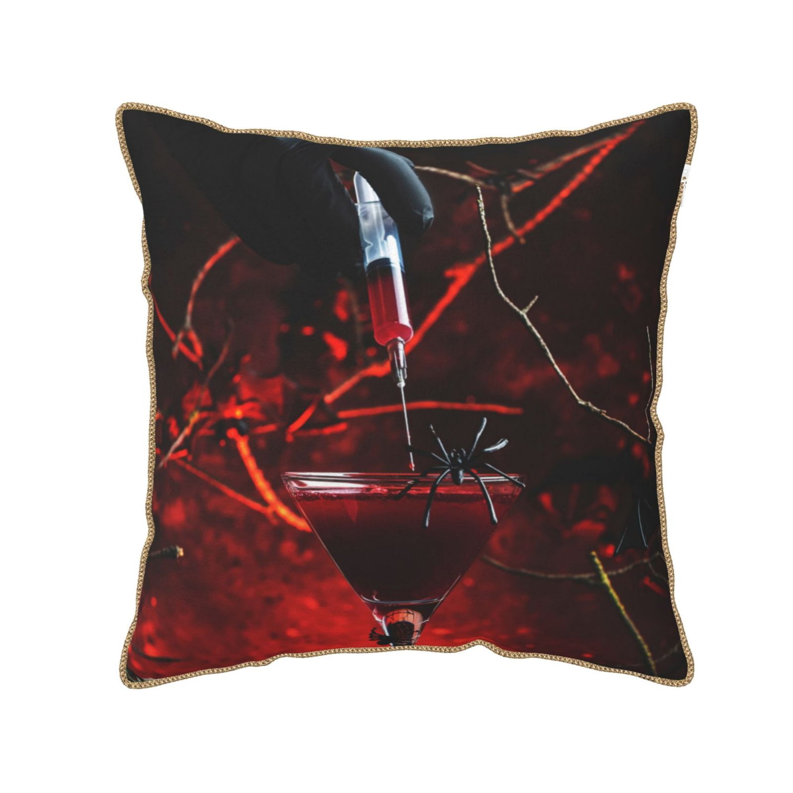 Fotbe Halloween Vampire Party Pattern Velvet Decorative Throw Pillow ...
