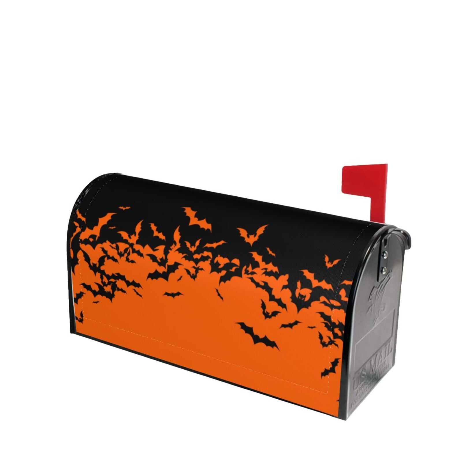 Fotbe Halloween With Black Bats Mailbox Covers Post Letter Box Cover ...