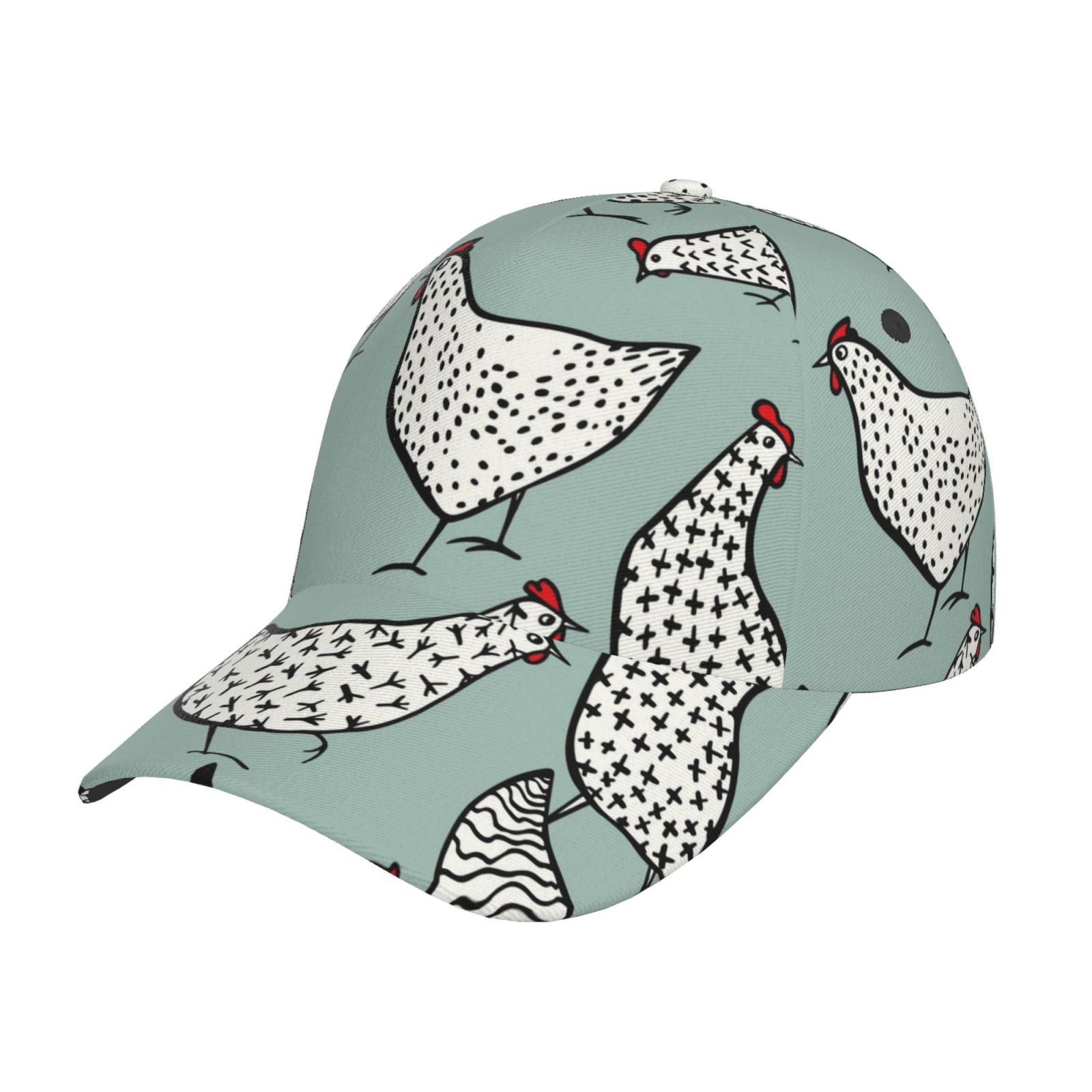 Fotbe Hand Drawn Chickens Baseball Cap, Hand Drawn Chickens Print Dad ...