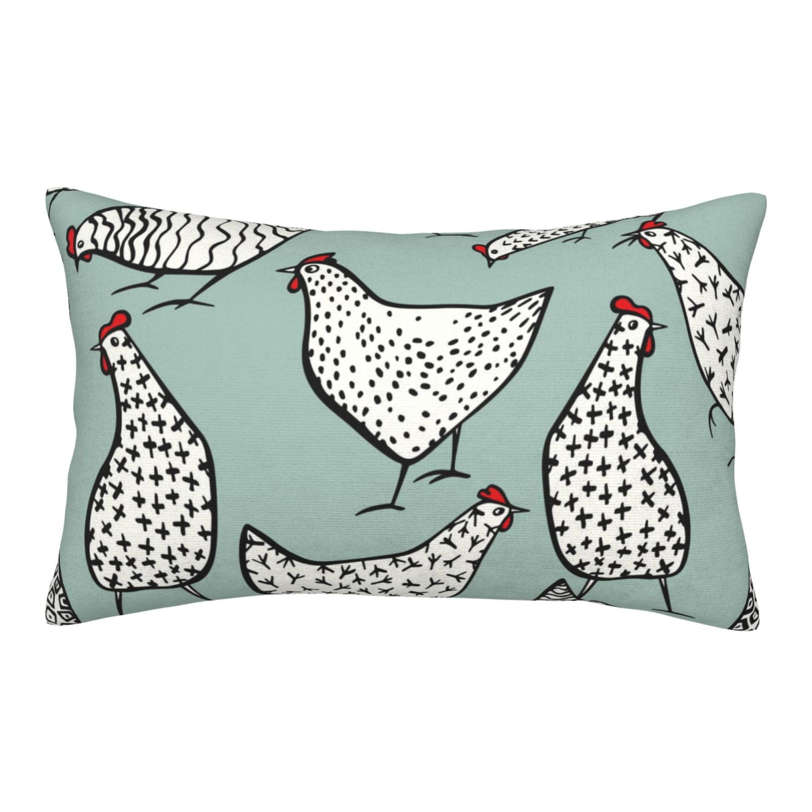 Fotbe Hand Drawn Chickens Pillow Cases - Envelope Closure - Luxury ...