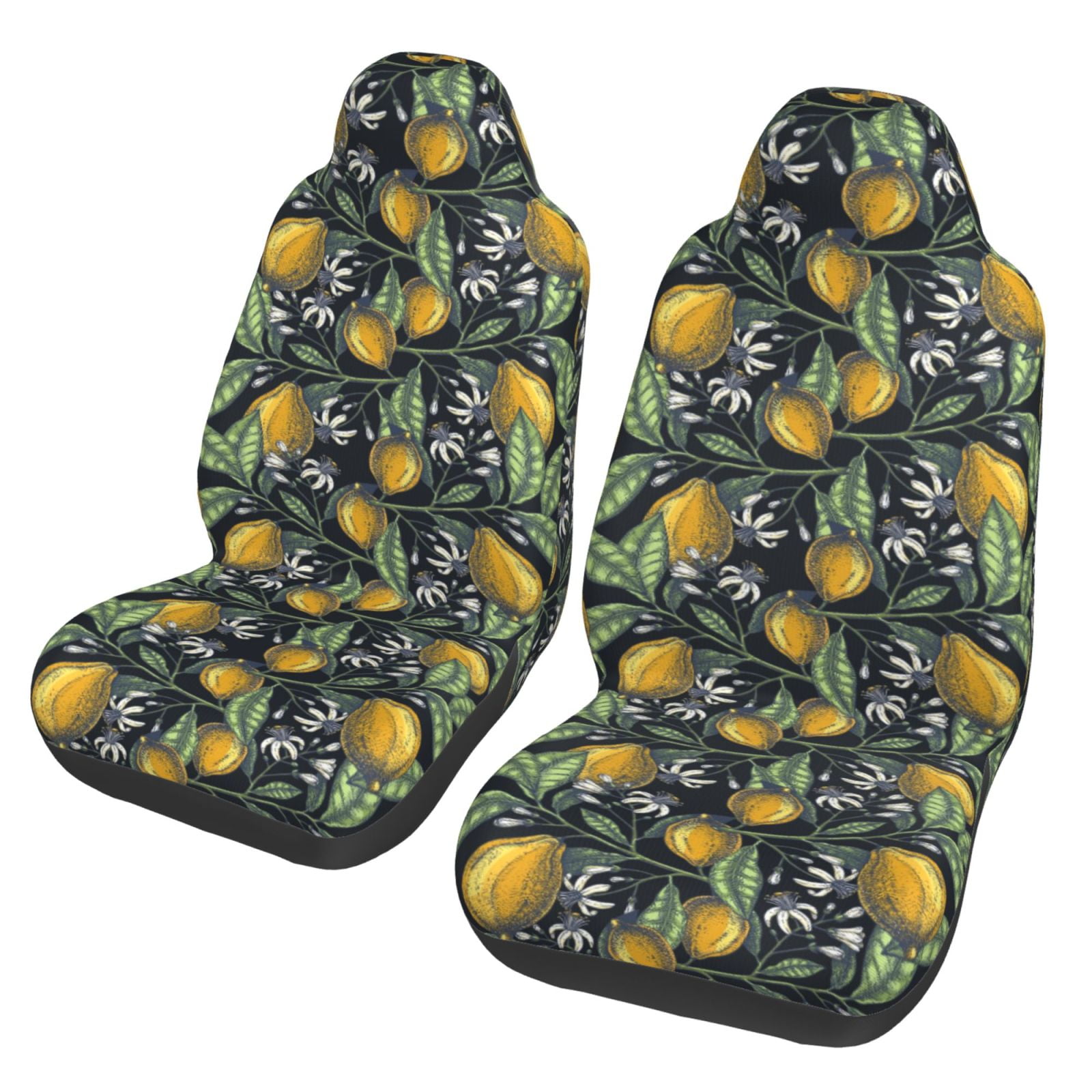 Fotbe Hand Drawn Citrus Fruits Elegant Lemons Pattern Automotive Seat ...