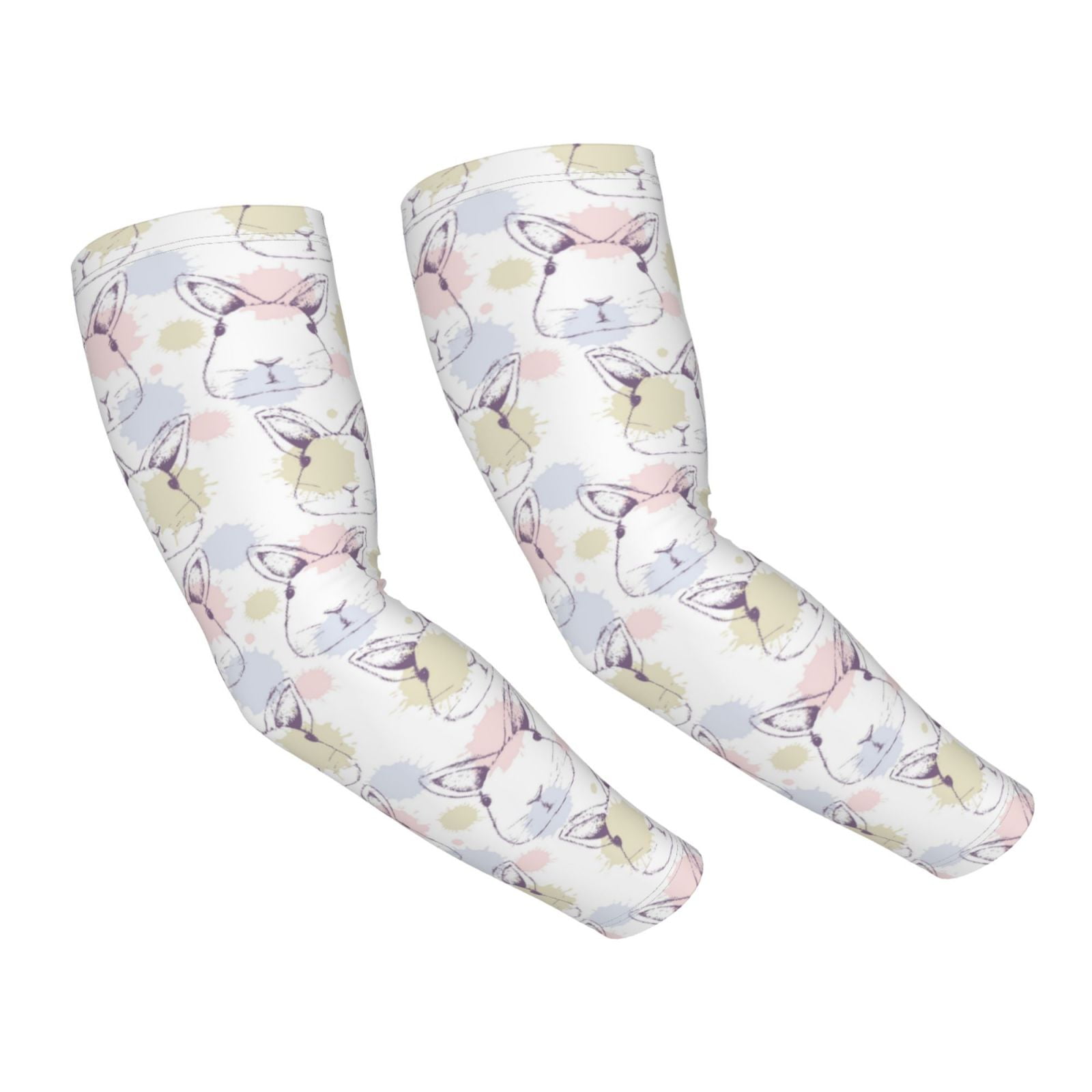 Fotbe Hand Drawn Rabbit UV Sun Protection Arm Sleeves - Tattoo Cover Up ...