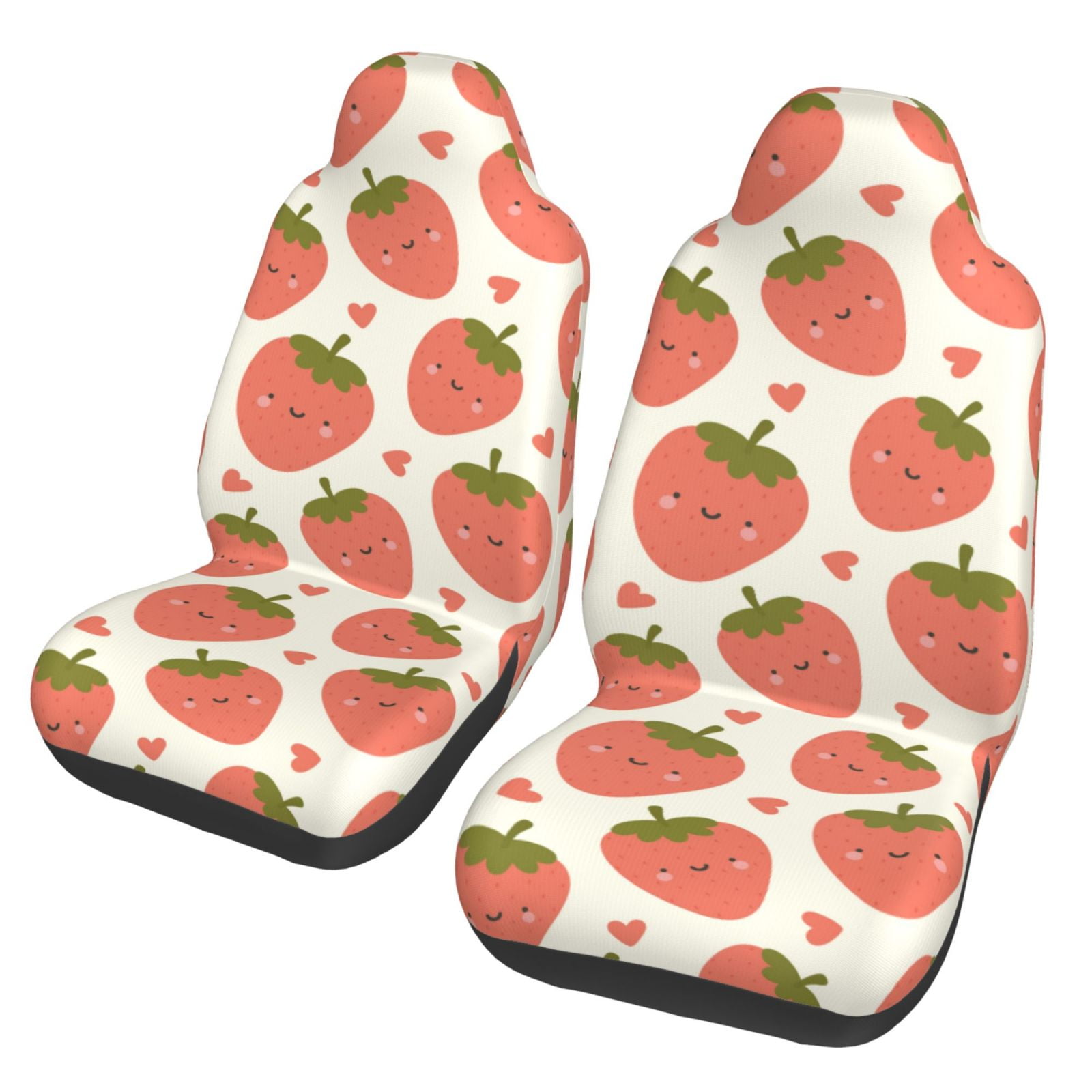 Fotbe Hand Drawn Strawberry Pattern Automotive Seat Covers for Cars ...
