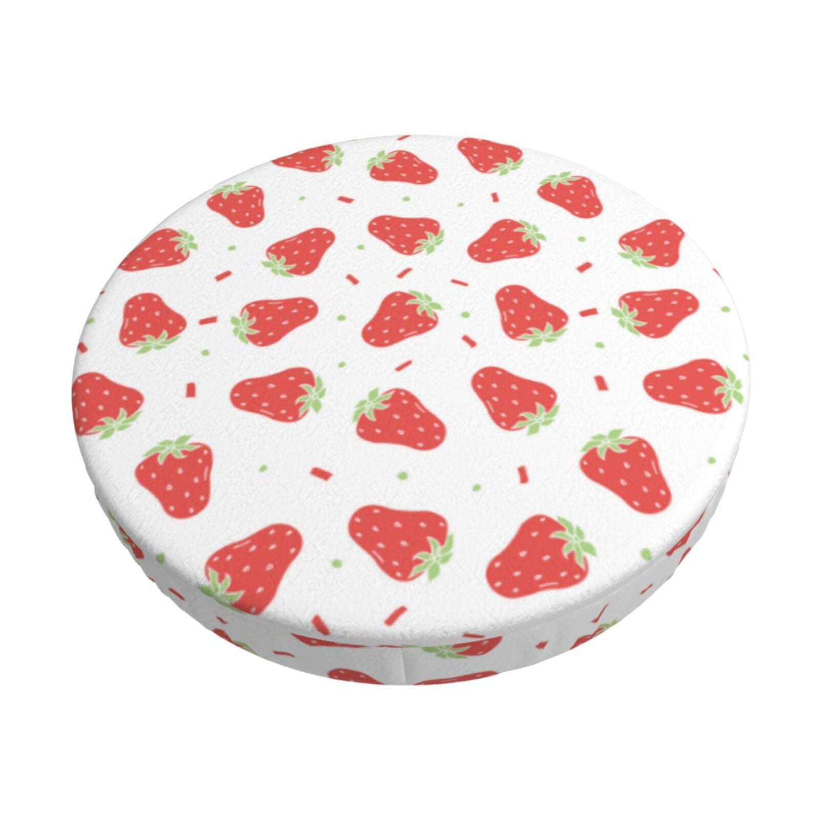 Fotbe Hand Drawn Strawberry Stool Covers Round,Waterproof Round Bar ...