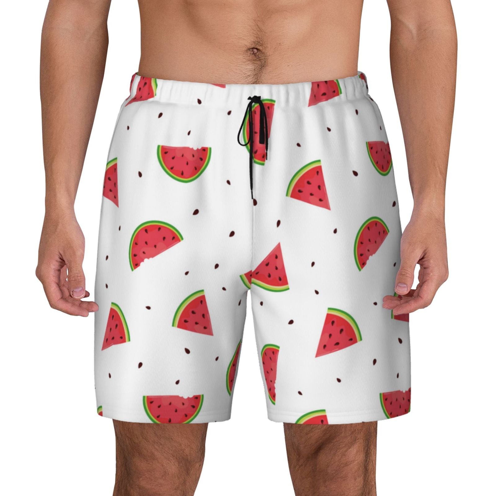 Fotbe Hand Drawn Watermelon Men’s Swim Trunks Quick Dry Swim Shorts ...