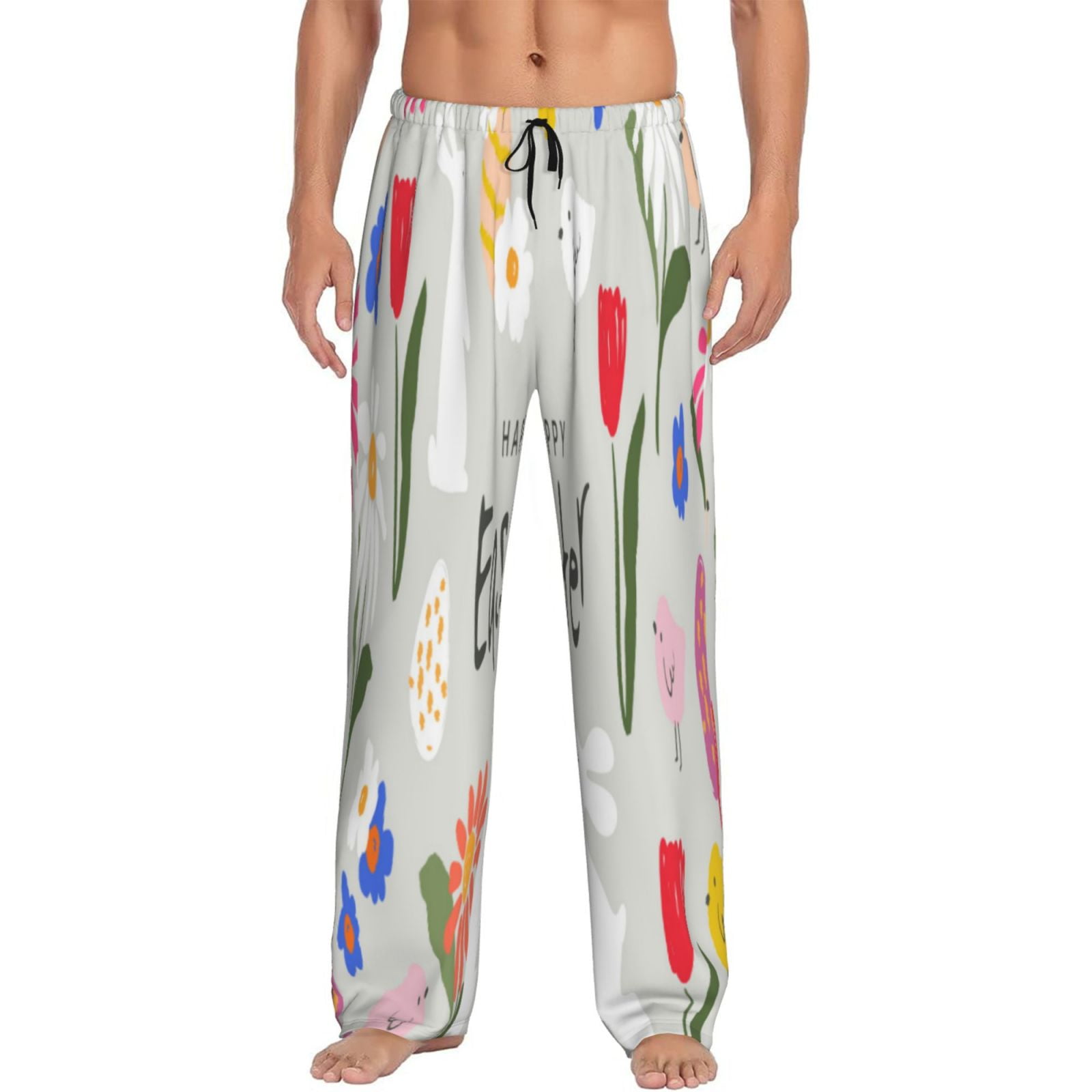 Fotbe Happy Easter Pattern Men's Pajama Pants,Sleepwear Pants,Pj ...