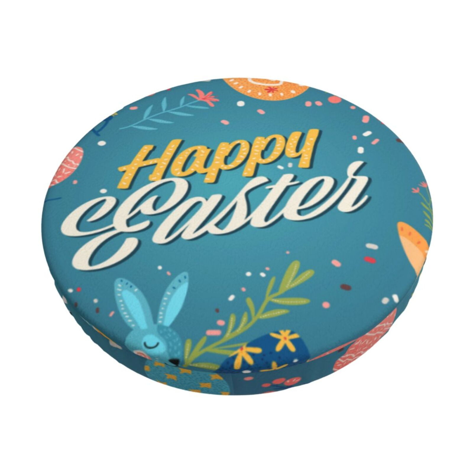 Fotbe Happy Easter Pattern Stool Covers Round,Waterproof Round Bar ...