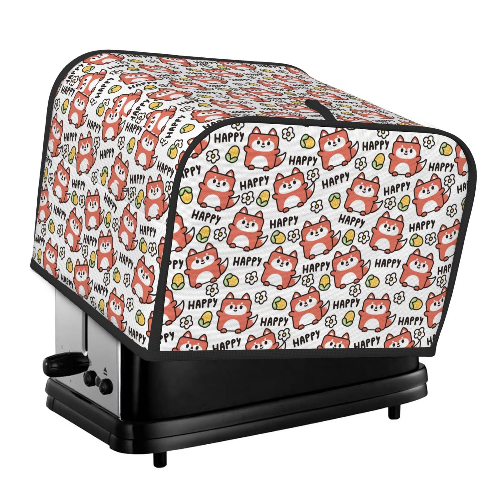 Fotbe Happy Foxy Faces for Four Slice Toaster Cover, Fingerprint ...