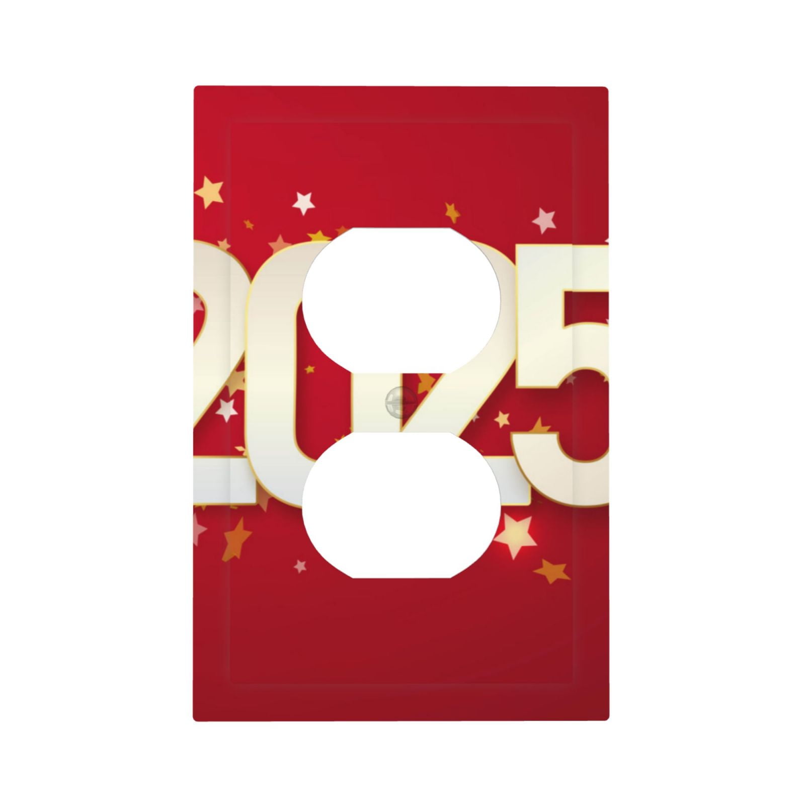 Fotbe Happy New 2025 Year Print Duplex Receptacle Wall Plate, 1-Gang 5. ...