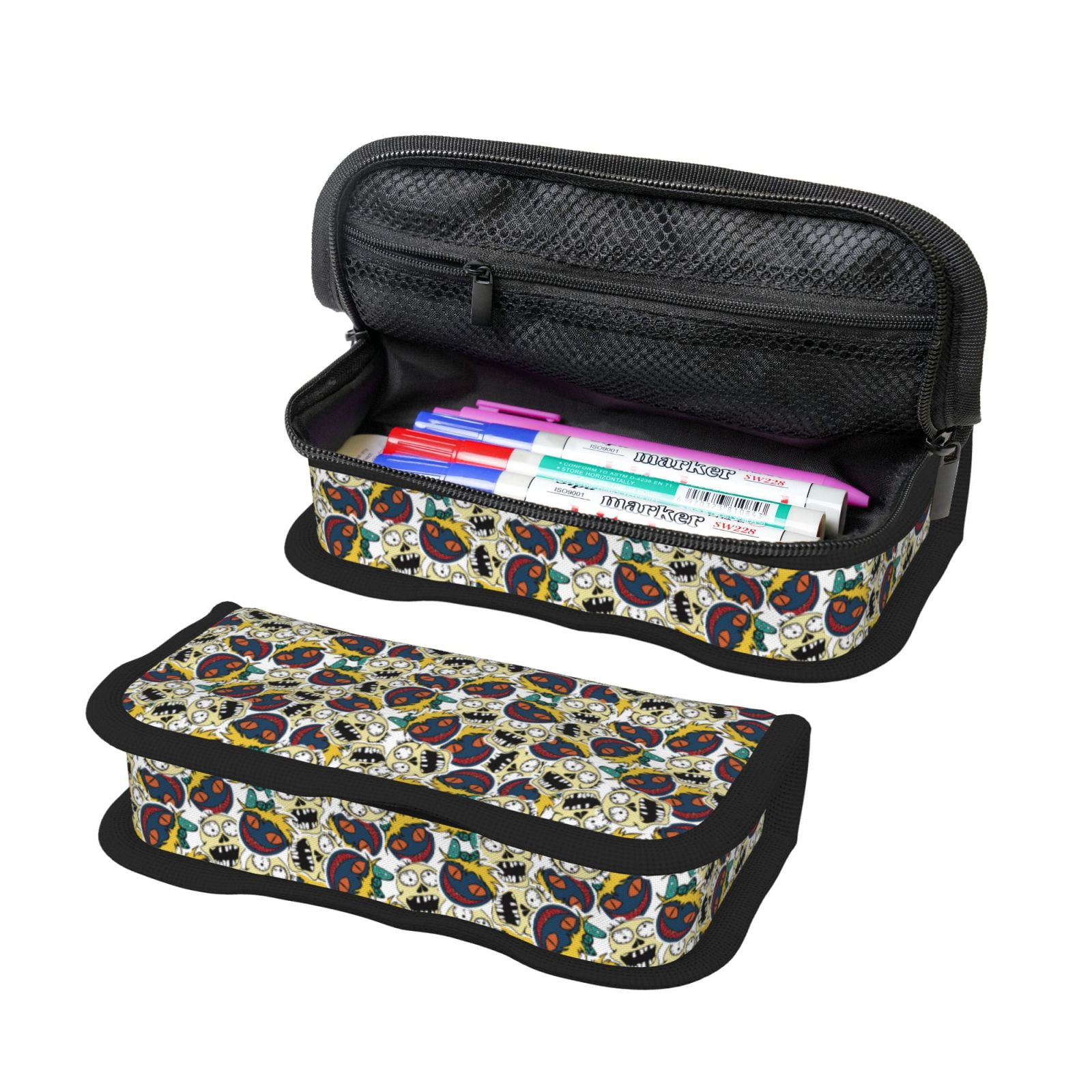 Fotbe Happy Skeleton Pattern Pencil Case,Canvas Pen Case, Multi- Slot ...
