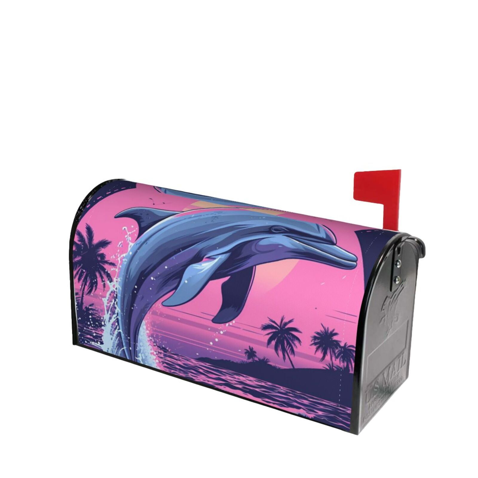 Fotbe Hawaiian Beach Dolphin Mailbox Covers Post Letter Box Cover ...