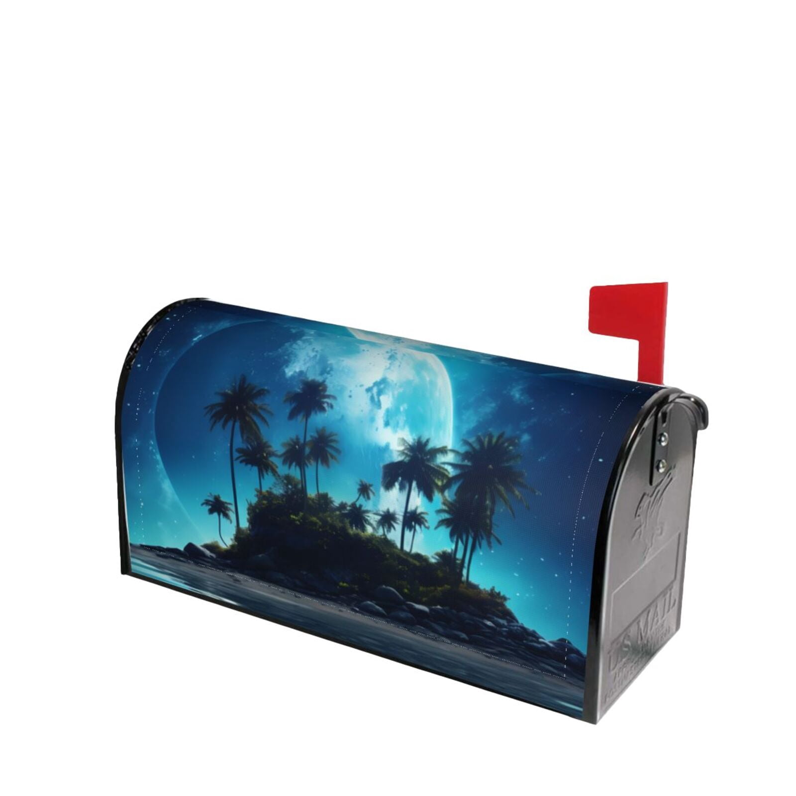 Fotbe Hawaiian Beach Pirate Moon Mailbox Covers Post Letter Box Cover ...