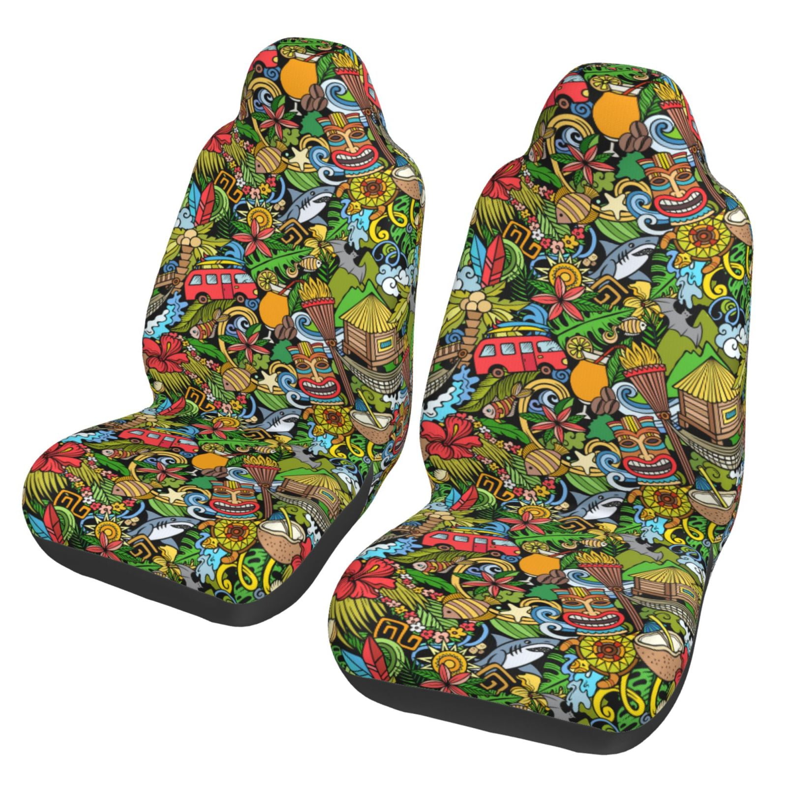 Fotbe Hawaiian Culture Symbols 1 Pattern Automotive Seat Covers for ...