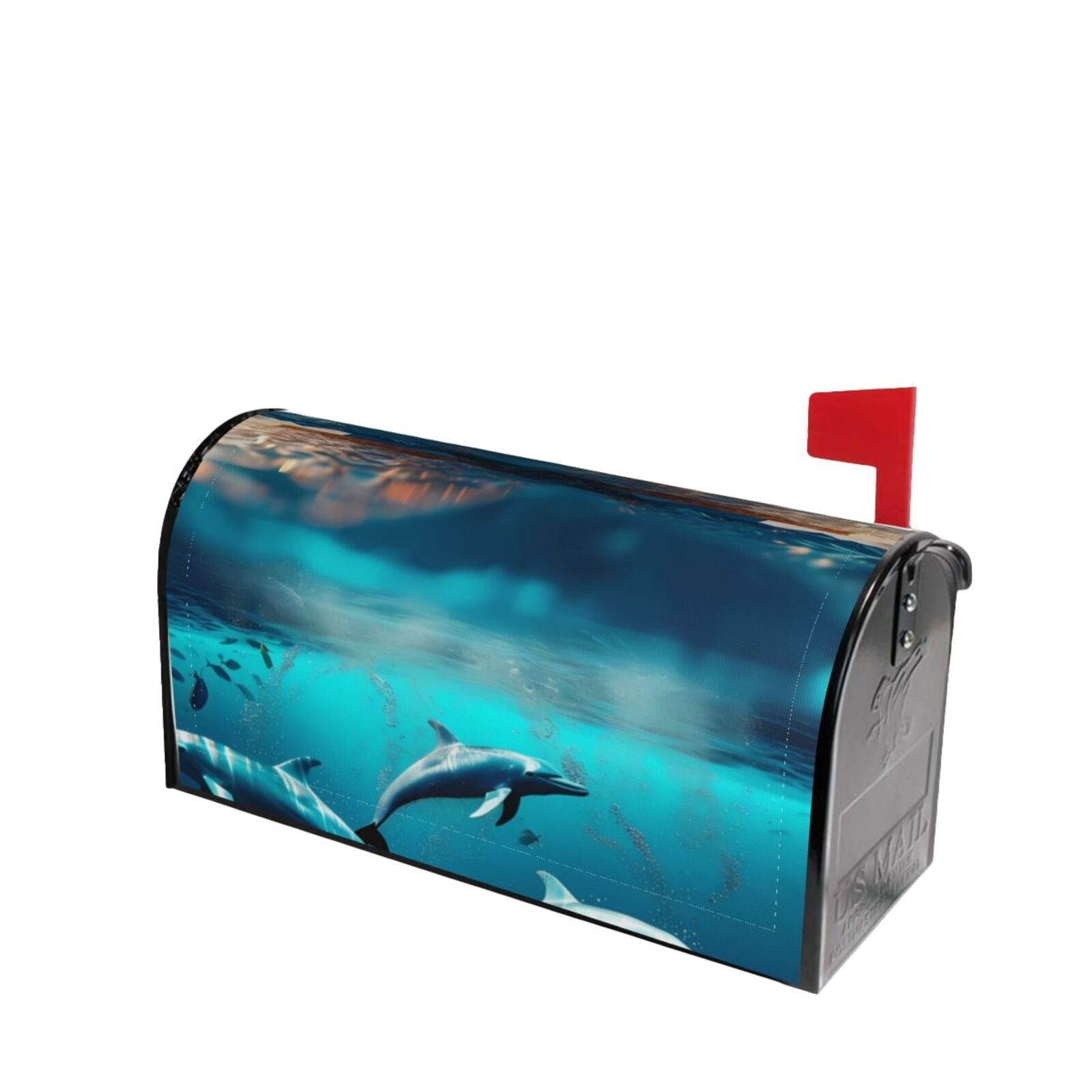 Fotbe Hawaiian Ship Dolphin Mailbox Covers Post Letter Box Cover Garden ...