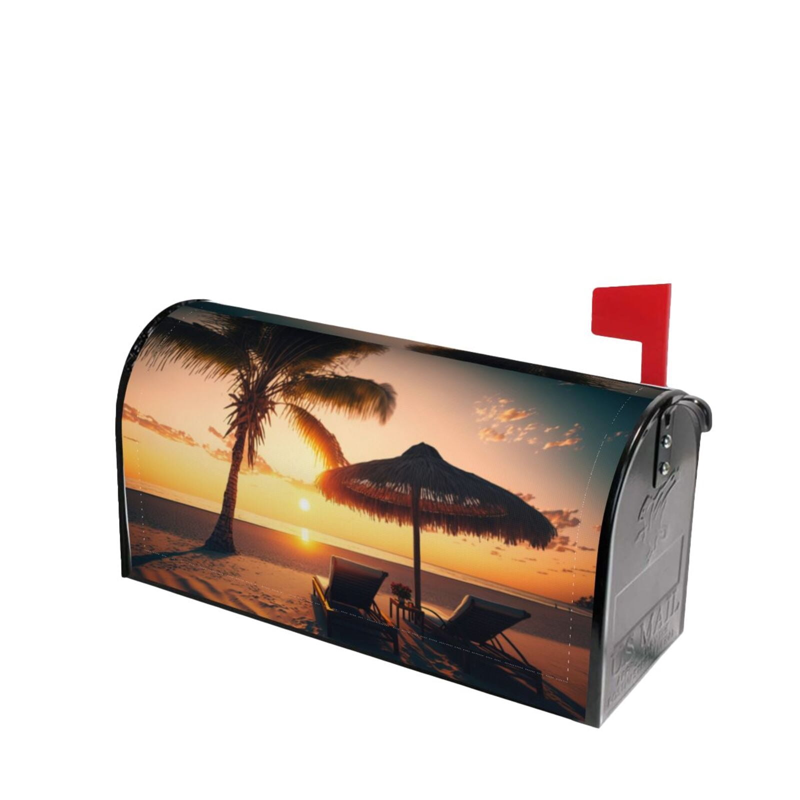 Fotbe Hawaiian Sunset Beach Mailbox Covers Post Letter Box Cover Garden ...