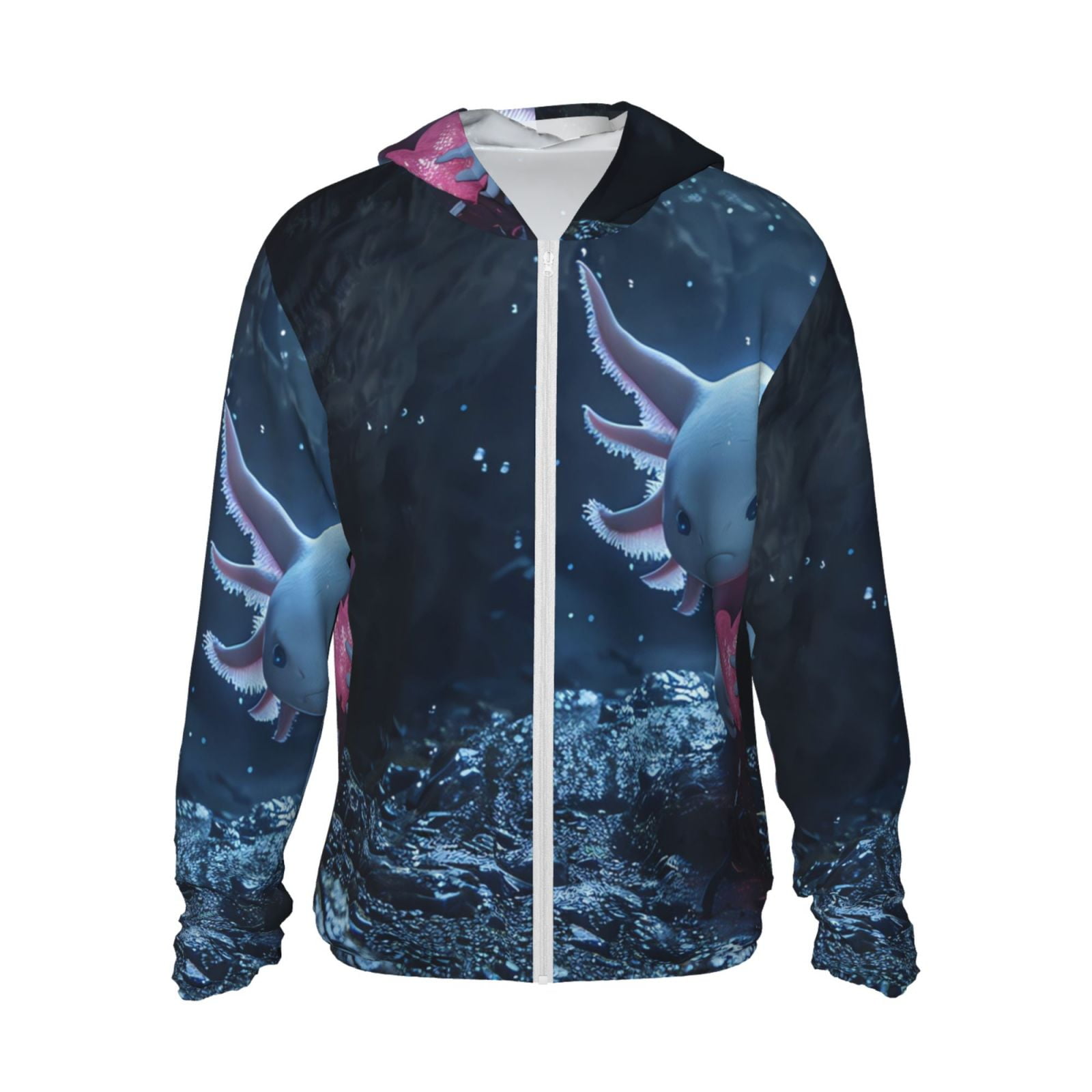 Fotbe Heart Axolotl Men's Women's UPF 50+ Sun Protection Jacket Hooded ...