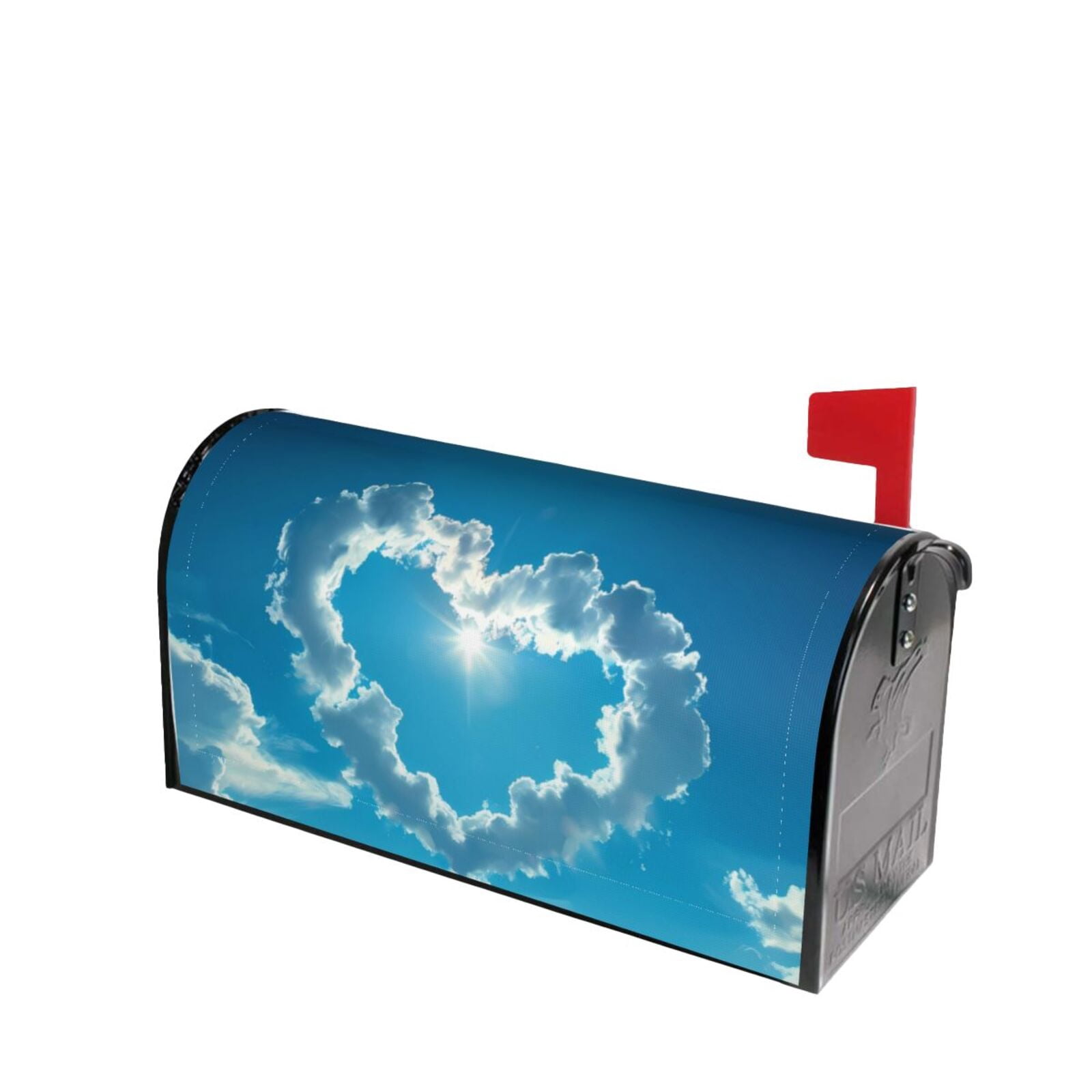 Fotbe Heart Shaped Cloud Mailbox Covers Post Letter Box Cover Garden ...