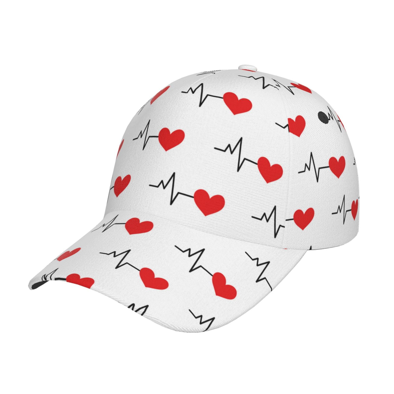 Fotbe Heartbeat Symbol Baseball Cap, Heartbeat Symbol Print Dad Hat,Outdoor Hat,Adjustable ...