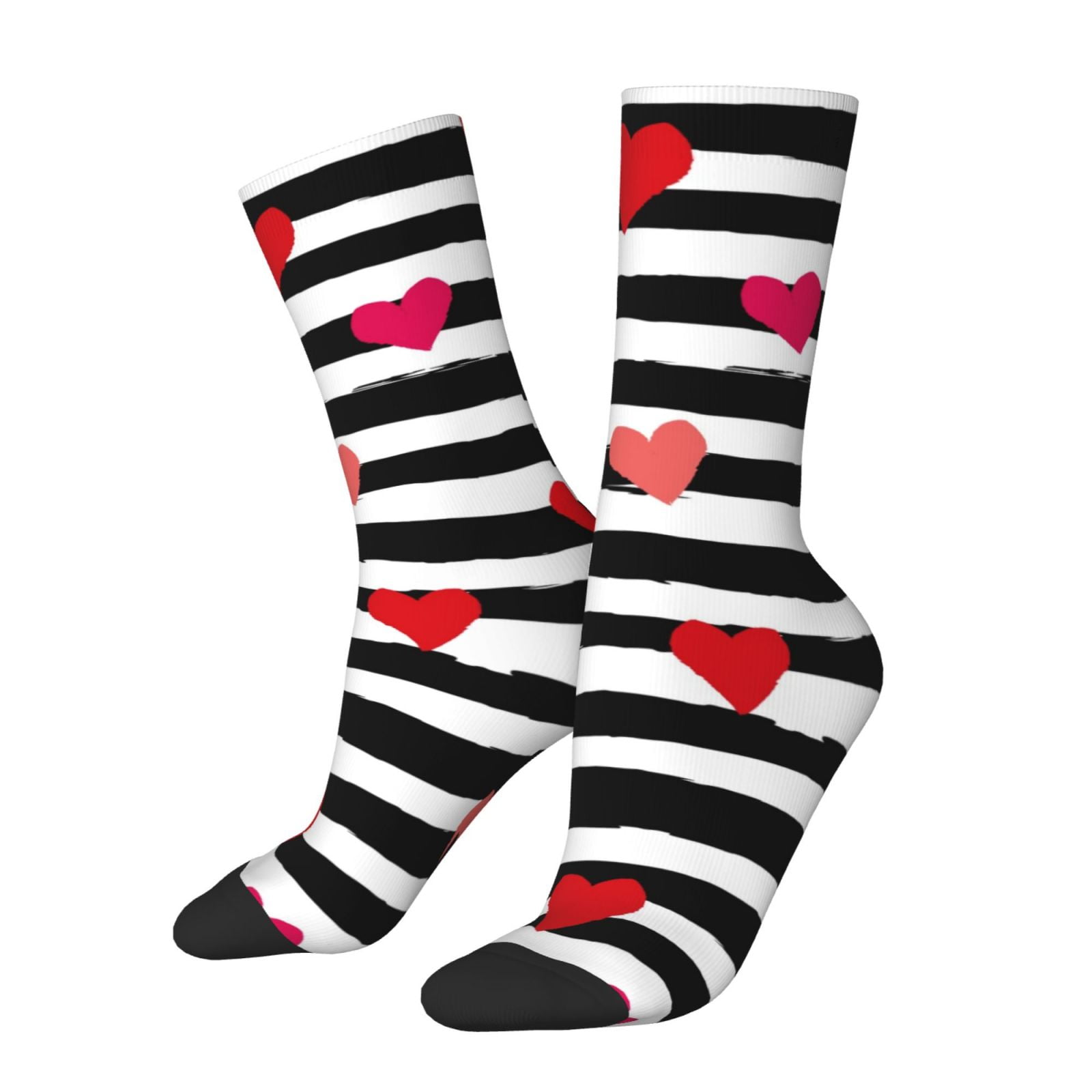 Fotbe Hearts And Lines1 Pattern Long Socks for Men & Women – Breathable ...