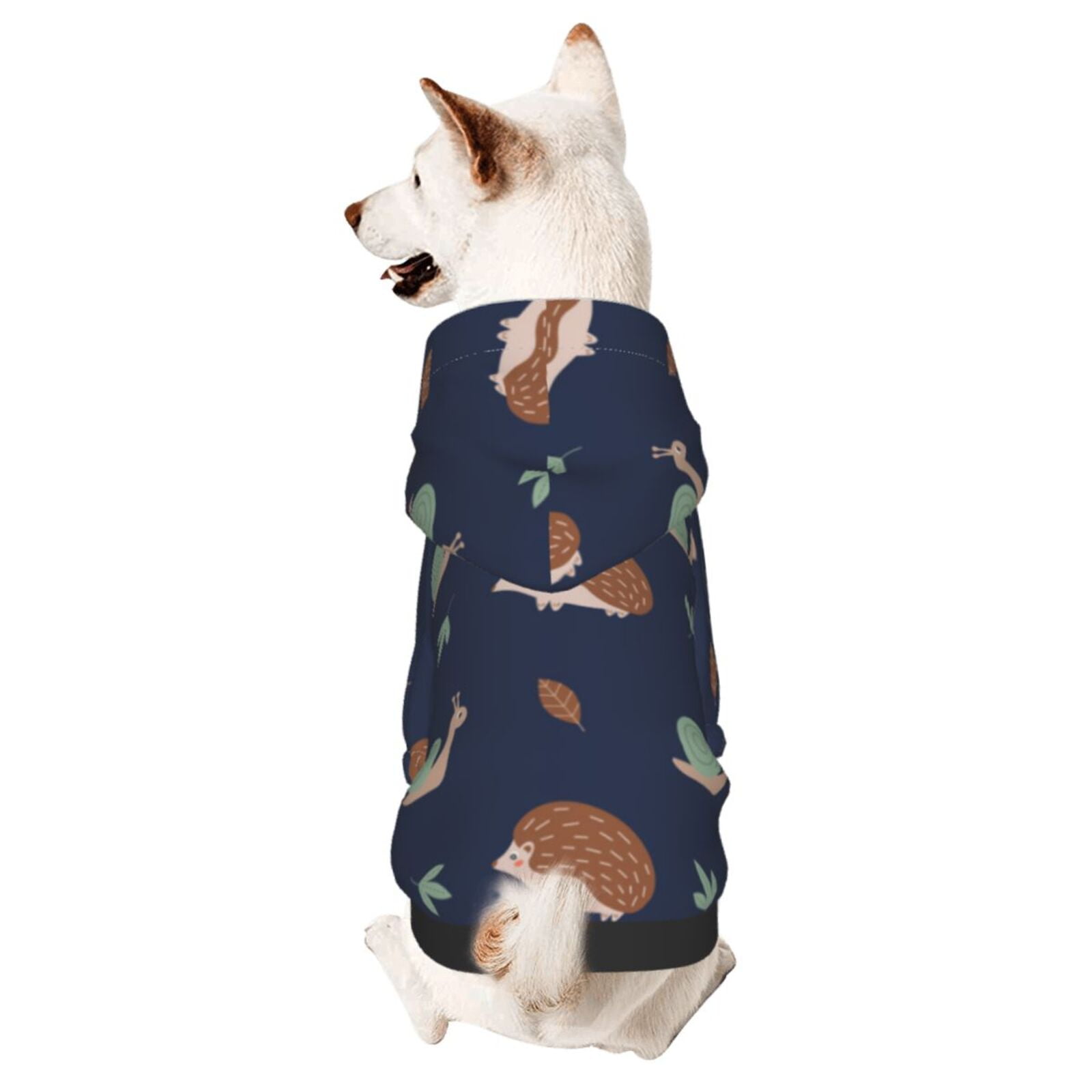 Fotbe Hedgehog And Snail Print Small Dog Sweater Hoodies Pet Grey ...