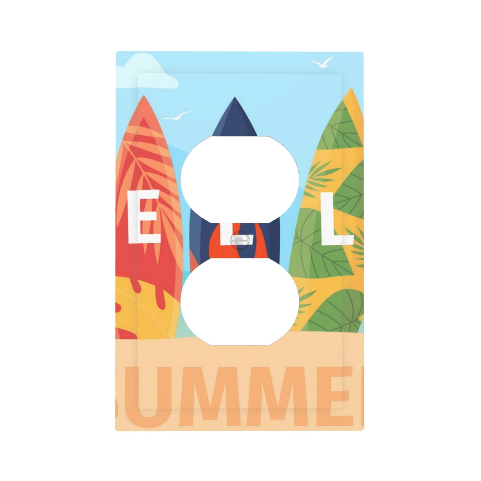 Fotbe Hello Summer3 Print Duplex Receptacle Wall Plate, 1-Gang 5.0" x3 ...