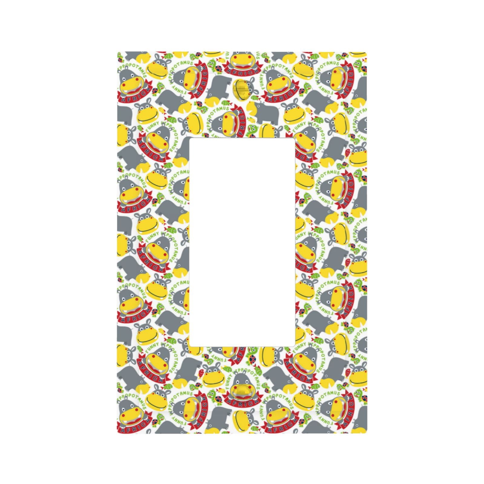 Fotbe Hippopotamus Print Duplex Receptacle Wall Plate, 1-Gang 5.0" x3.0 ...