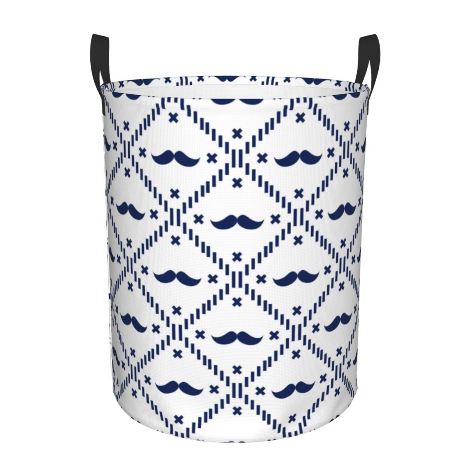 Fotbe Hipster Mustache Laundry Basket with Handles, Waterproof Large ...