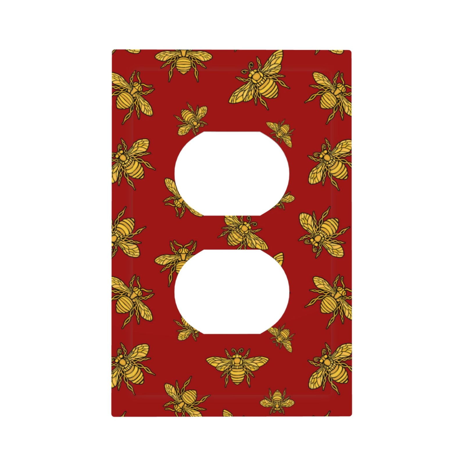 Fotbe Hohey Bee Golden Print Duplex Receptacle Wall Plate, 1-Gang 5.0" x3.0" Wall Outlet Covers ...