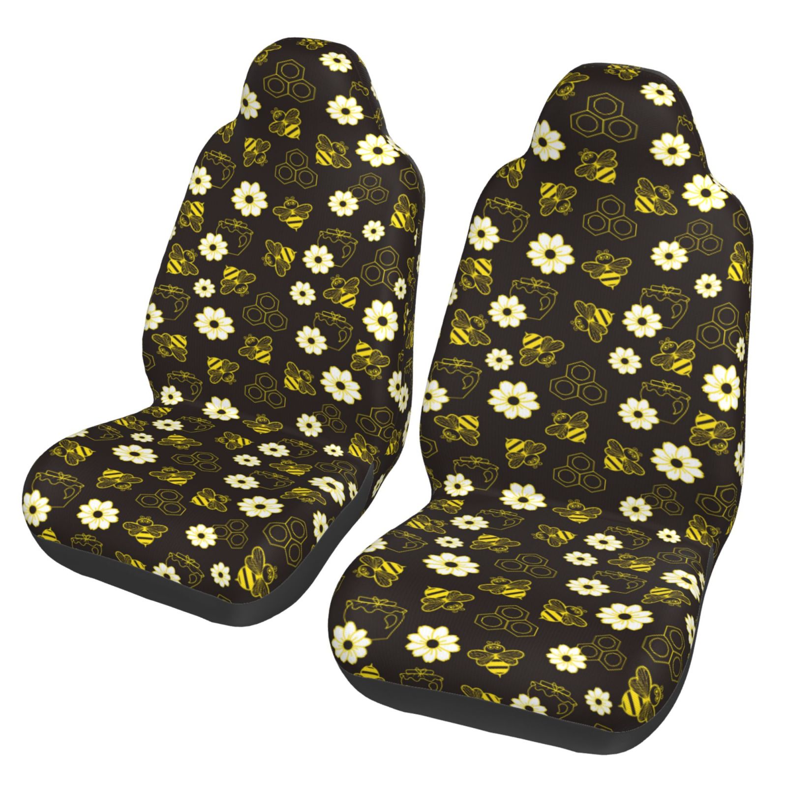 Fotbe Honey Bees With Flowers Pattern Automotive Seat Covers for Cars ...