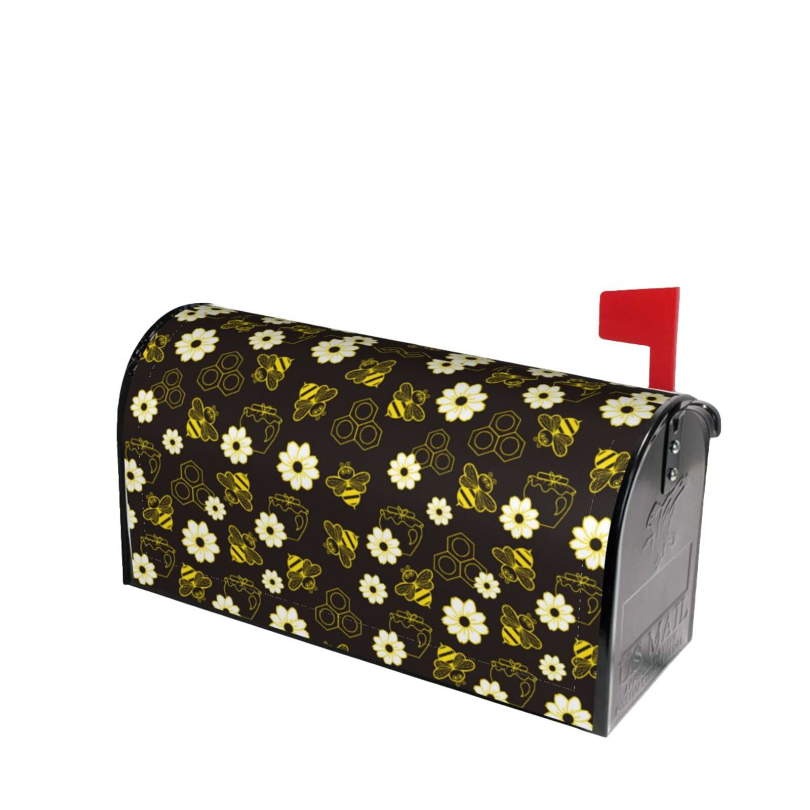 Fotbe Honey Bees With Flowers Mailbox Covers Post Letter Box Cover ...