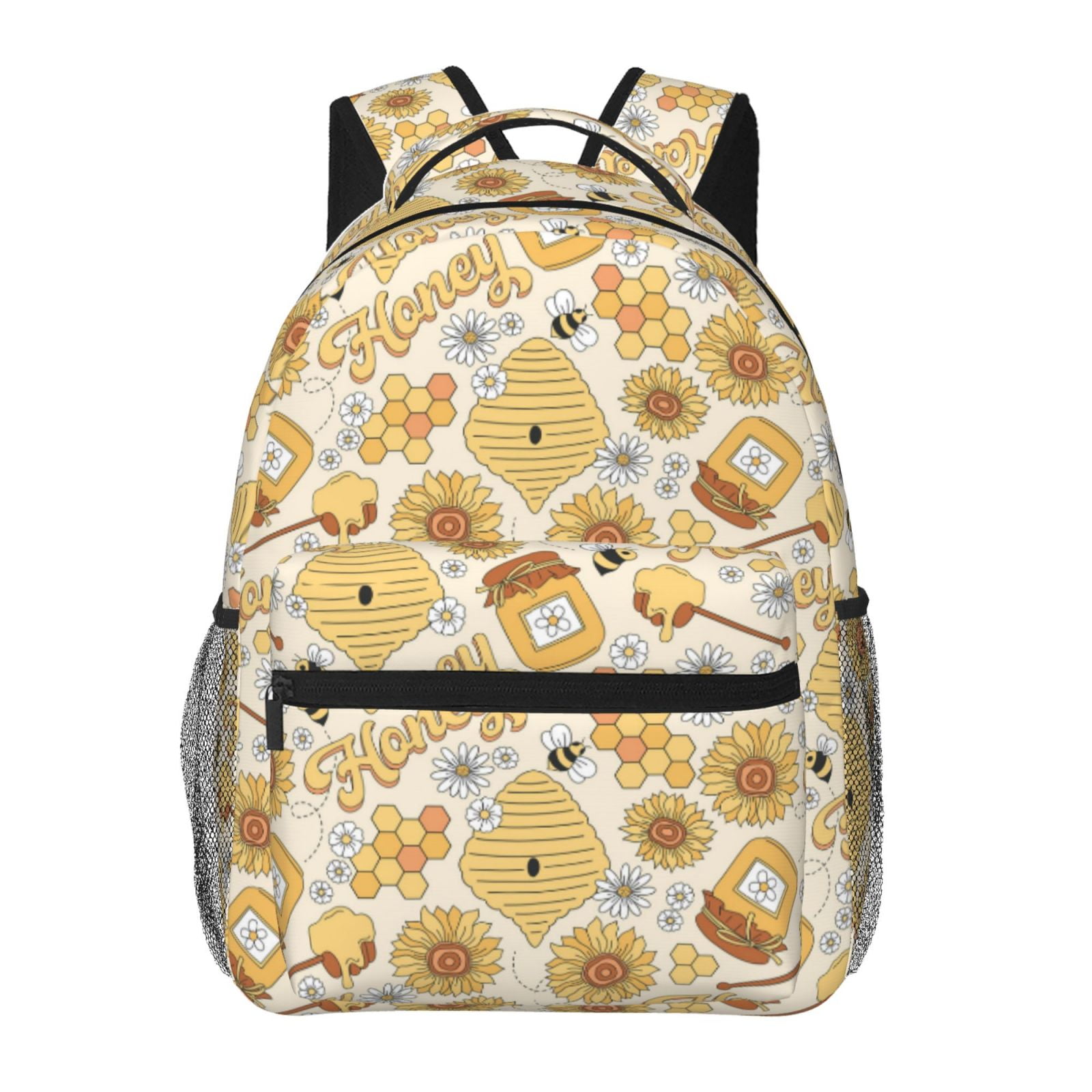 Fotbe Honey Honeycomb Pattern Casual Backpack for School, Travel, and ...